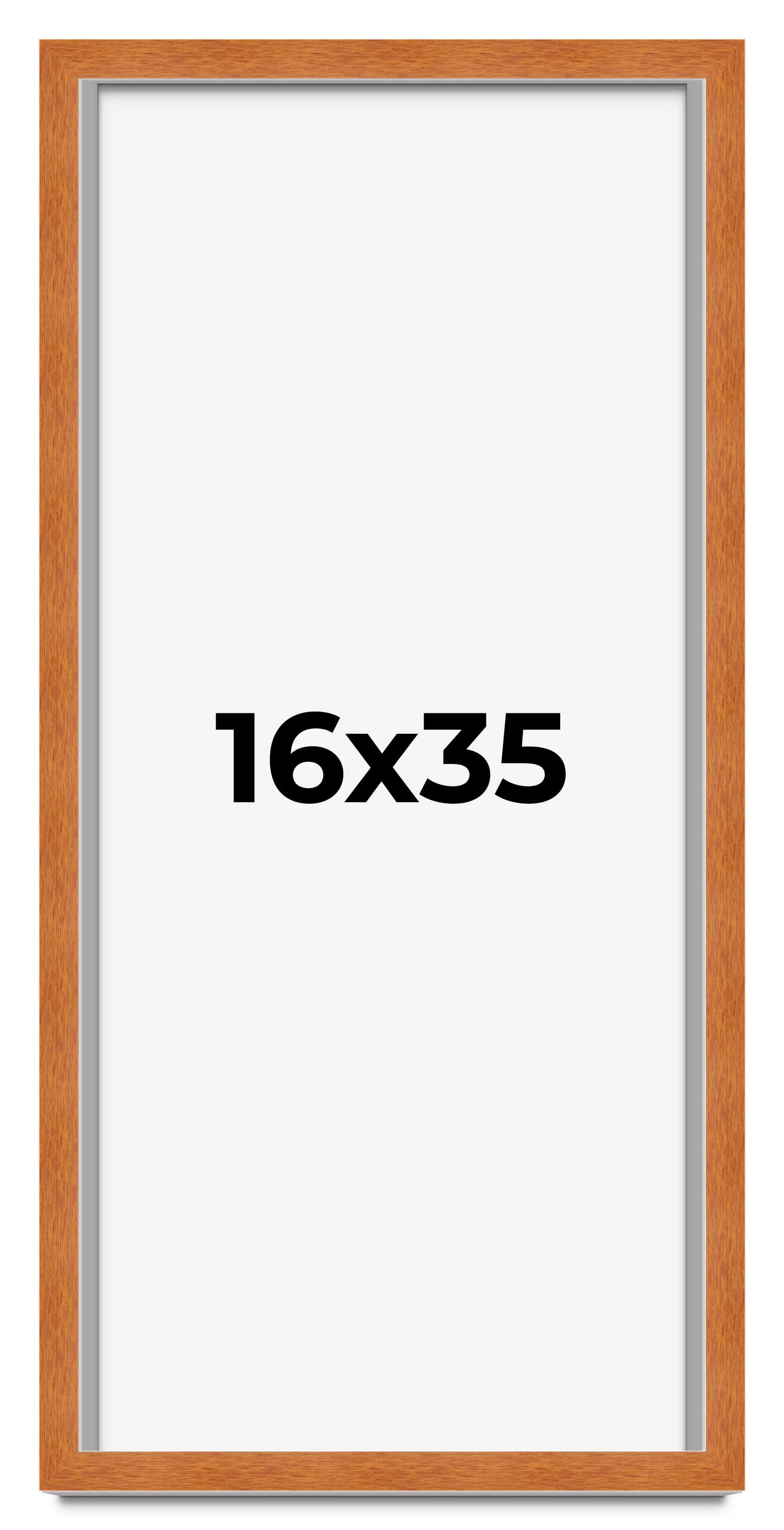16x35 Shadow Box Frame Brown | 0.875 Inches Deep Real Wood Contemporary ...