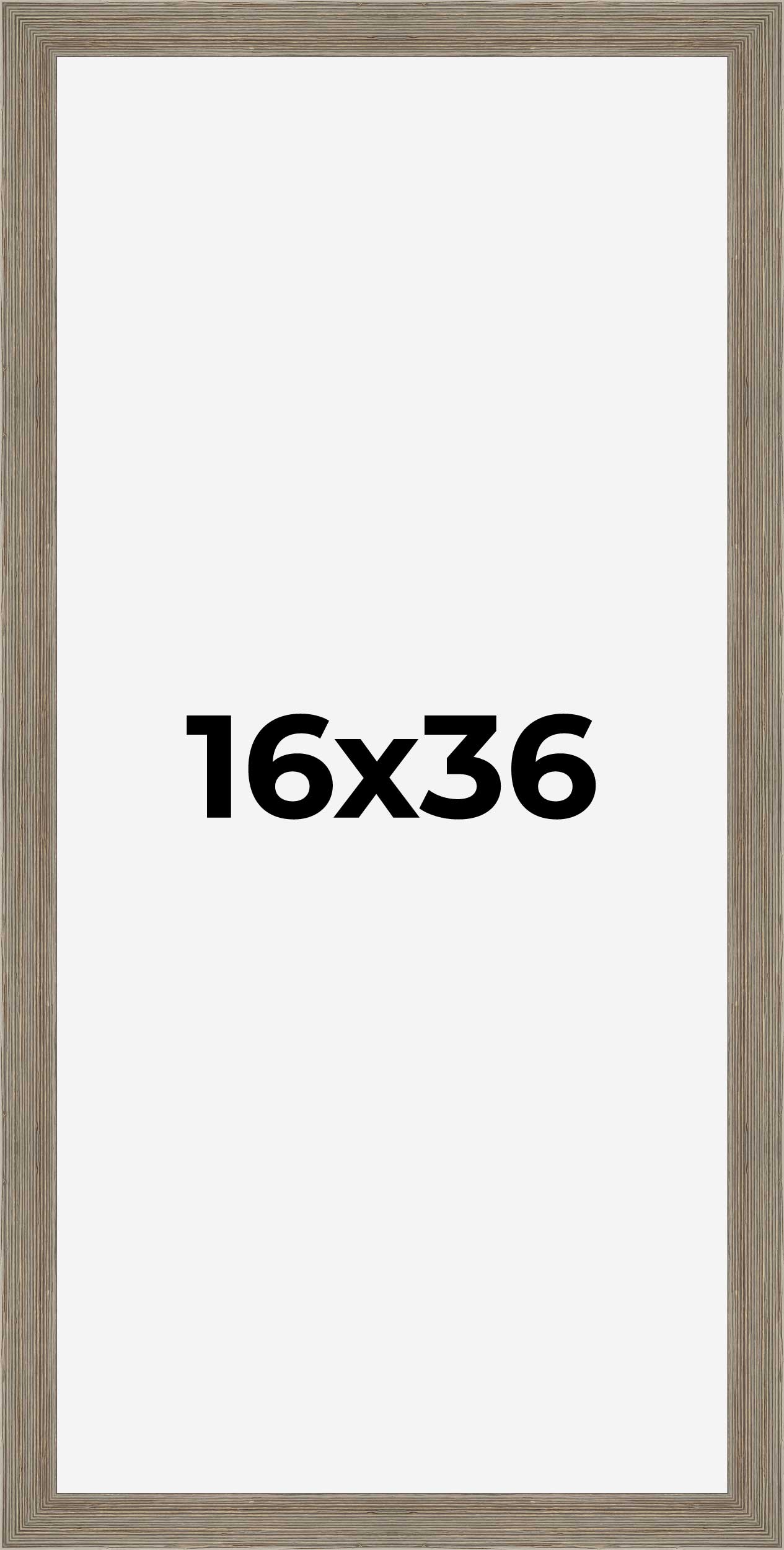 16x36 Frame Gray Barnwood Rustic Solid Wood Picture Frame | 1.5 Inch ...