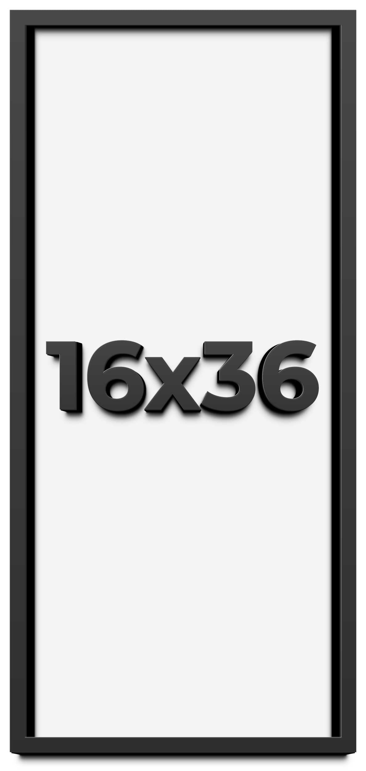 16x36 Shadow Box Frame Black | 1 inches Deep Real Wood Contemporary ...