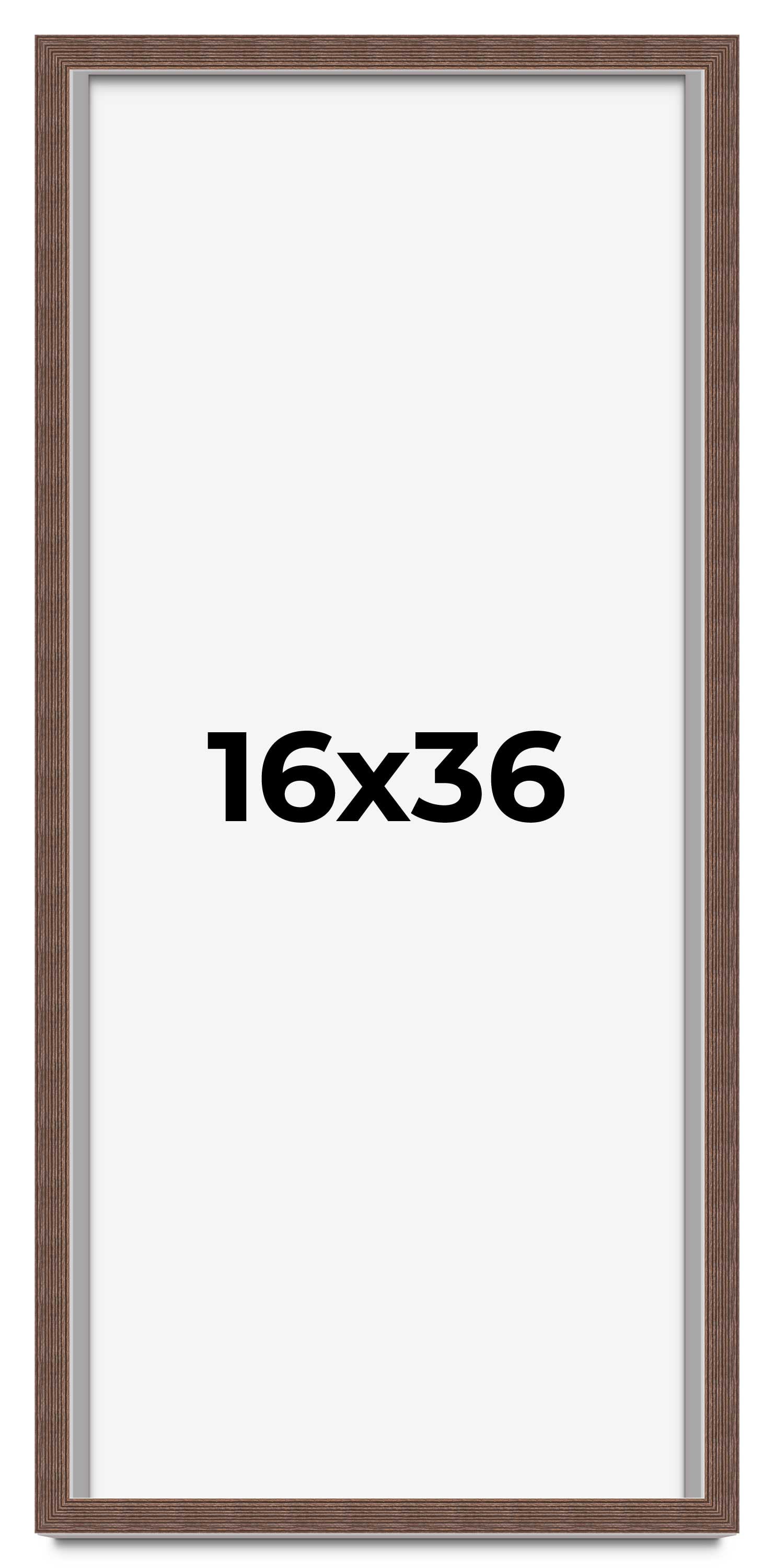 16x36 Shadow Box Frame Brown | 1.125 inches Deep Real Wood Rustic ...