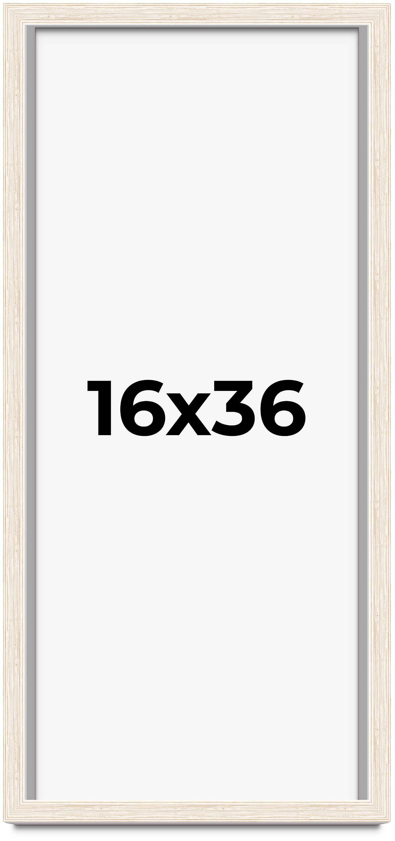 16x36 Shadow Box Frame White | 1.125 Inches Deep Real Wood Rustic ...