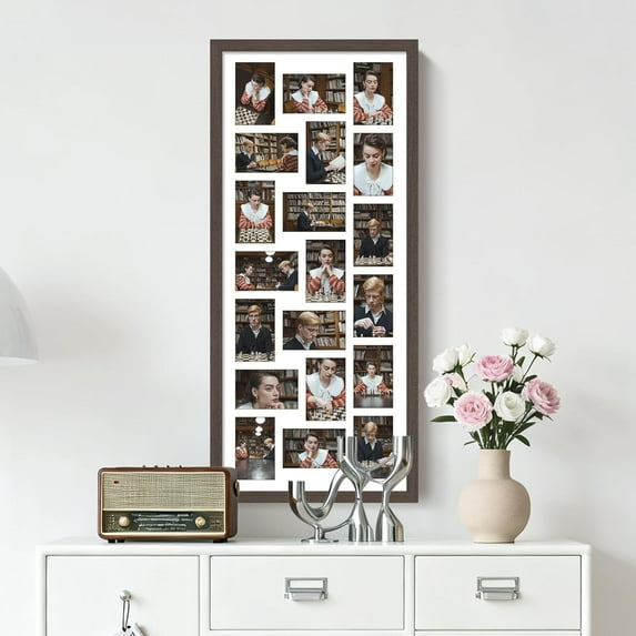 16x38 Collage Picture Frame 4x6 Collage Frame Displays twenty 4x6 inch ...