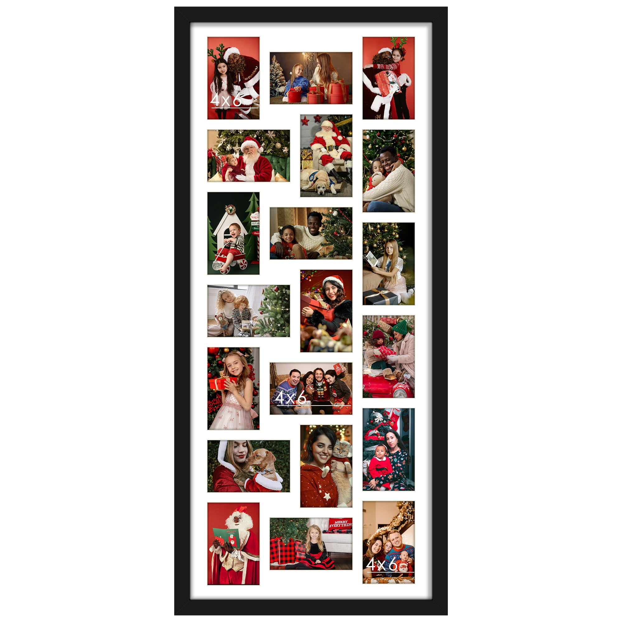 16x38 Collage Picture Frame for 20 Photos 4x6 Inch, Horizontal or ...