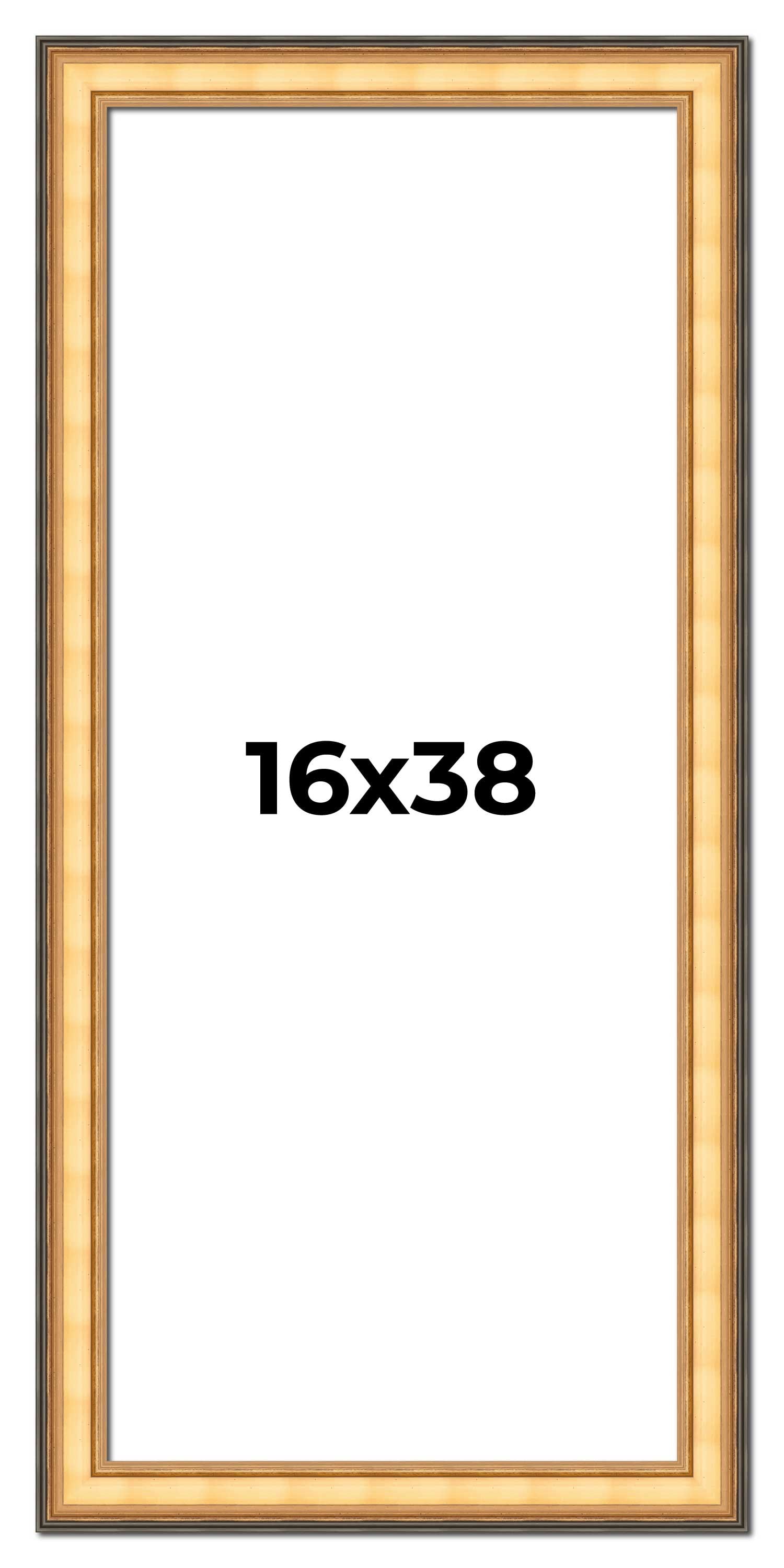 16x38 Frame Gold Plein Aire Solid Wood Picture Frame Width 2 Inches ...