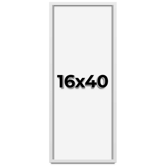 Large Size 16x40 White Wood Shadow Box Frame | 1 inches Deep | UV ...
