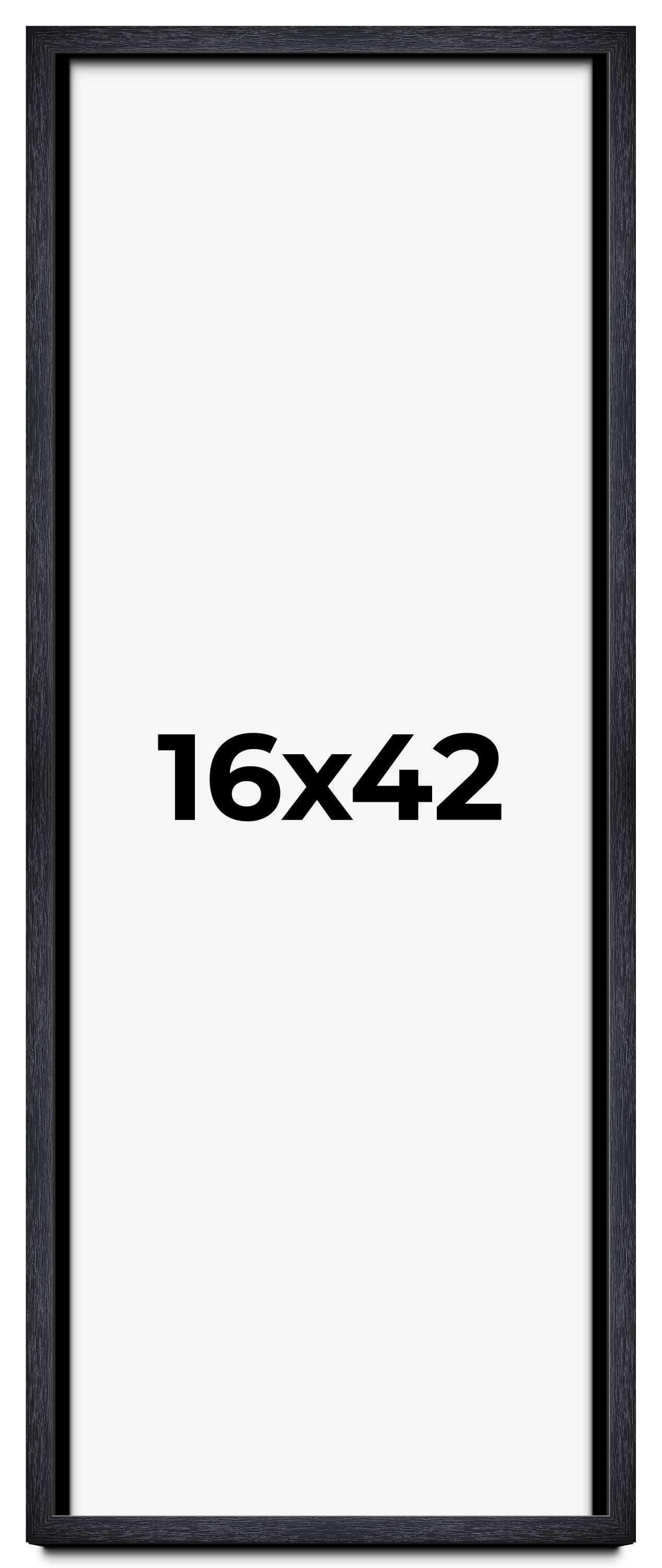 16x42 Shadow Box Frame Black | 1 Inches Deep Real Wood Farmhouse ...