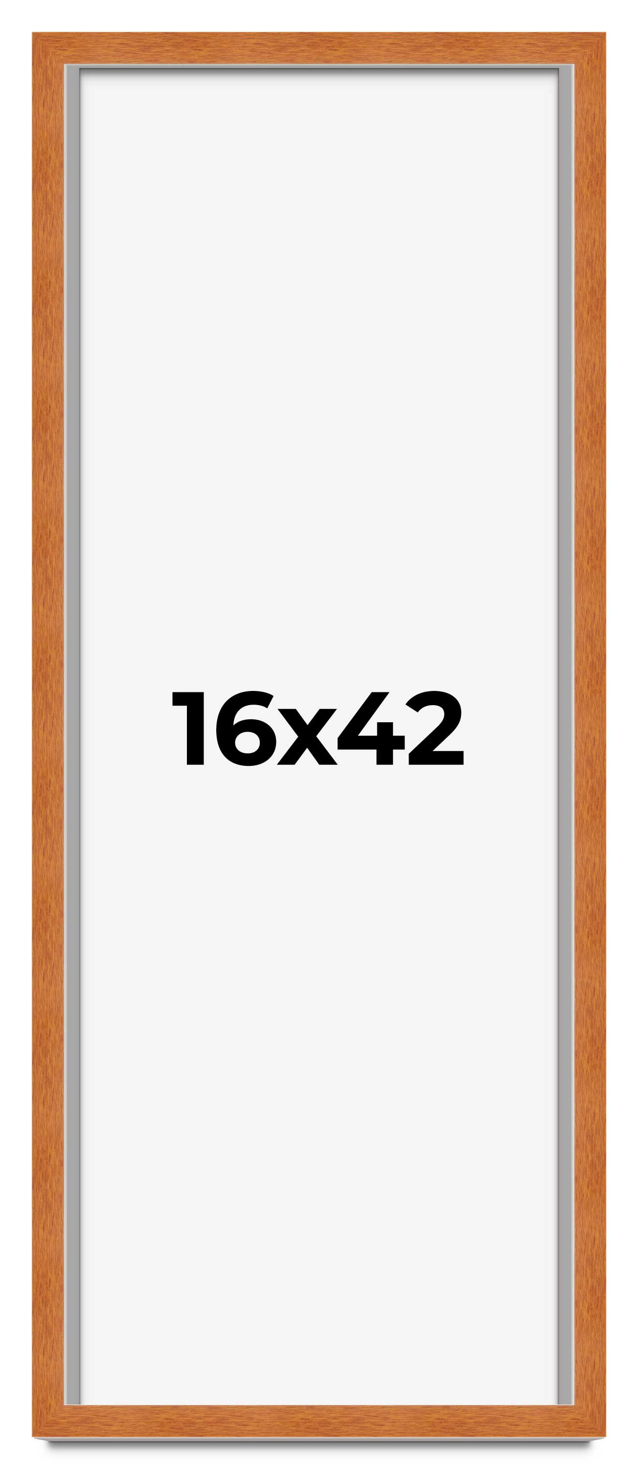 16x42 Shadow Box Frame Brown | 0.875 Inches Deep Real Wood Contemporary ...