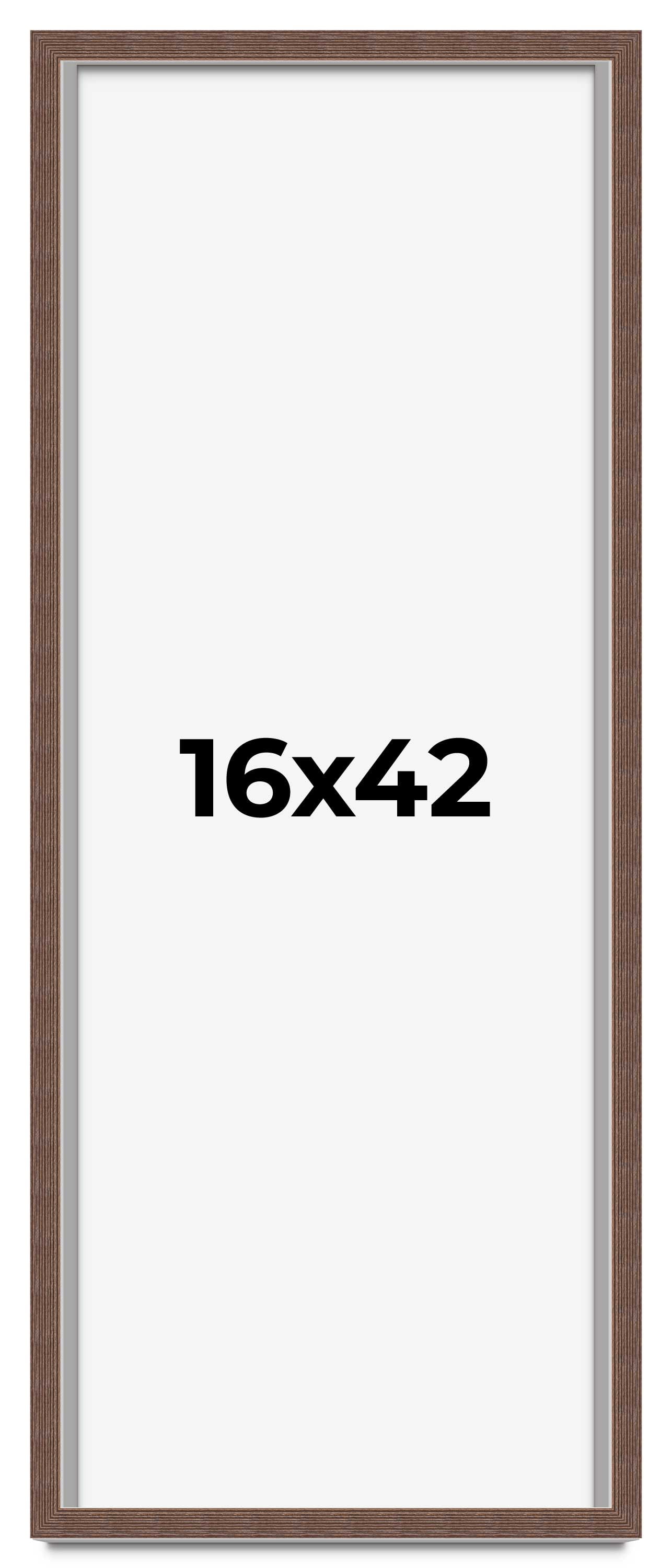 16x42 Shadow Box Frame Brown | 1.125 inches Deep Real Wood Rustic ...