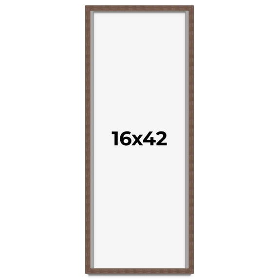 16x42 Shadow Box Frame Brown | 1.125 inches Deep Real Wood Rustic ...