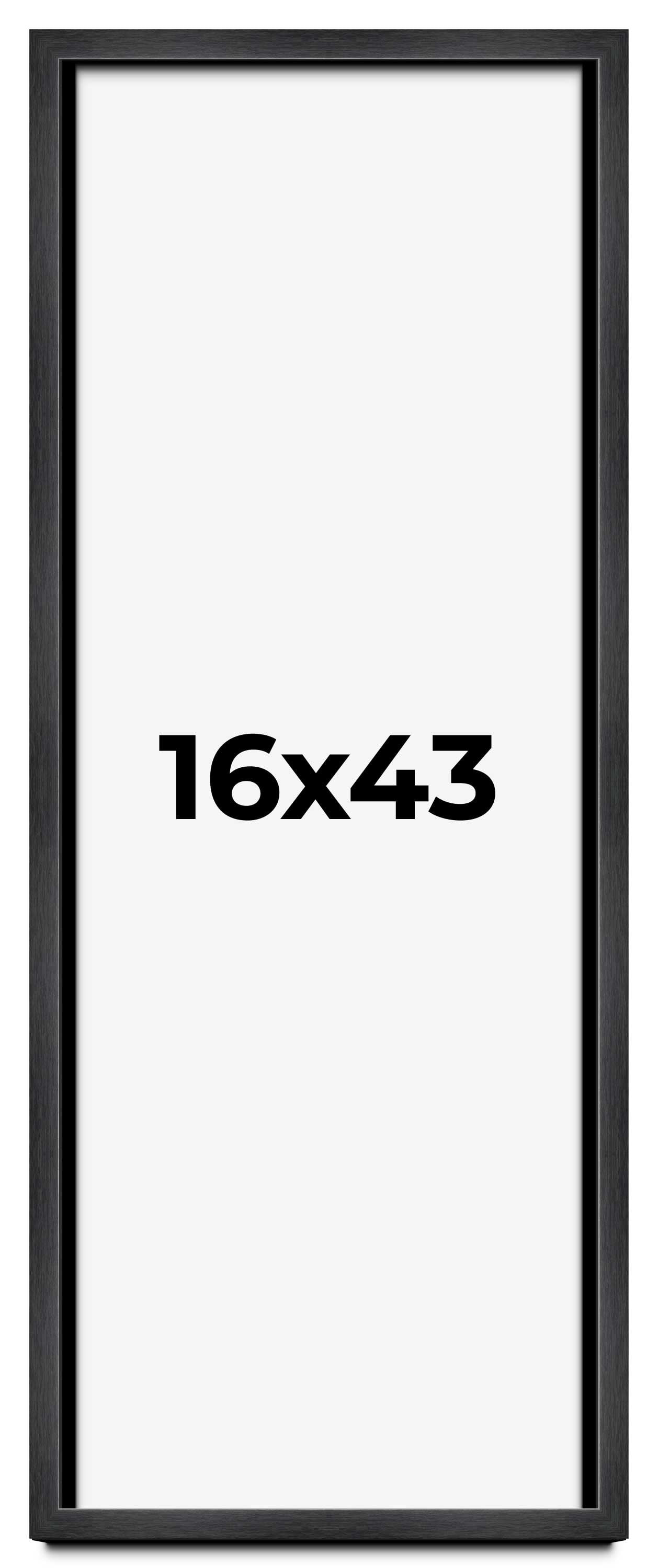 16x43 Frame Black Charcoal Grey Wood Textured Picture Frame | 0.75 Inch ...
