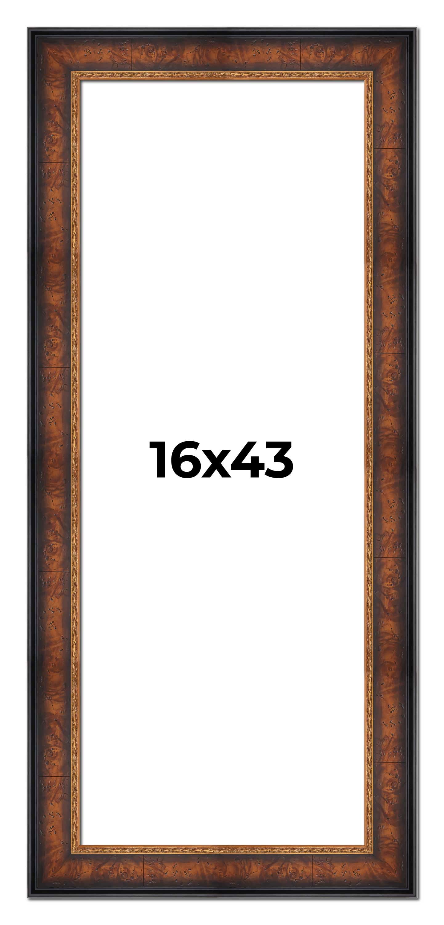 16x43 Frame Brown Walnut Gold Ornate Trim Solid Wood Plein Air Picture ...