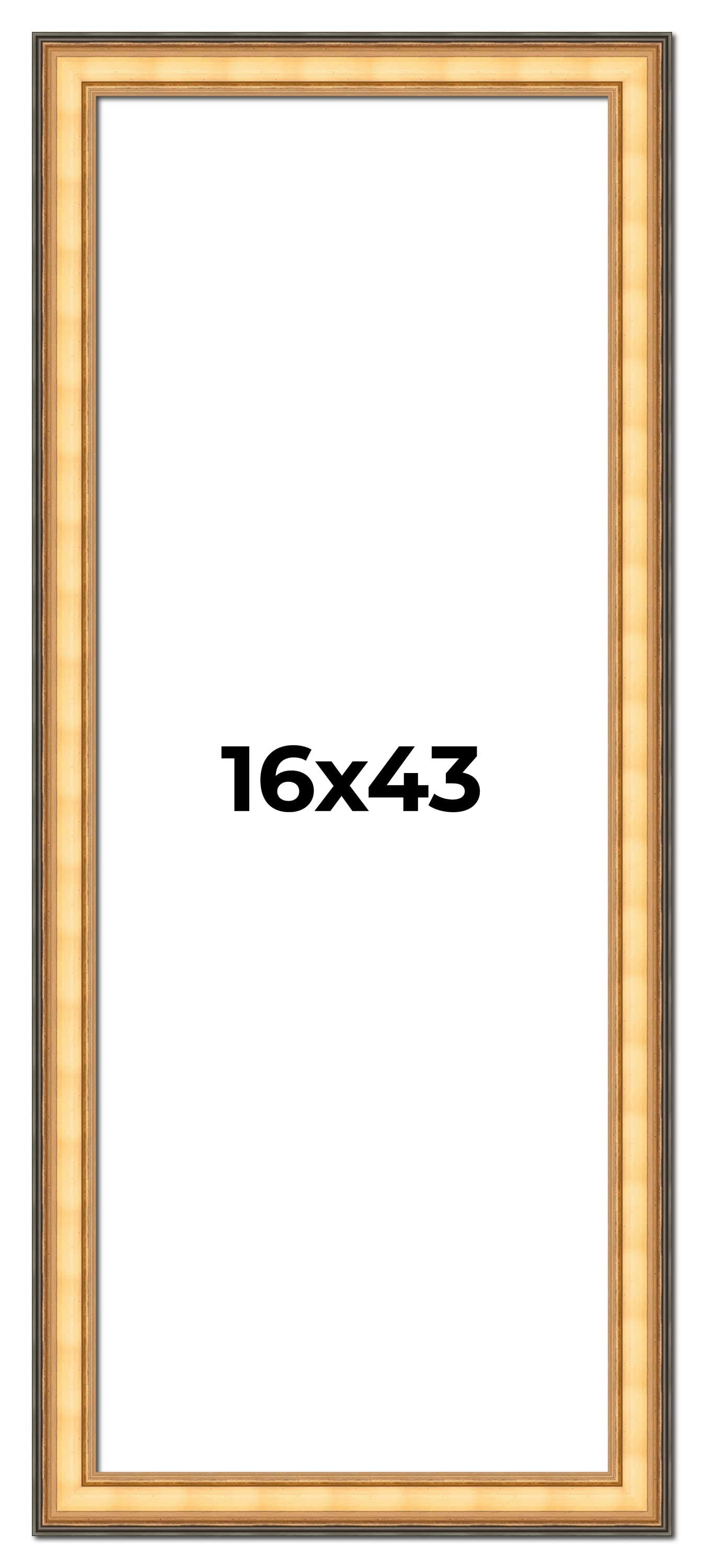 16x43 Frame Gold Plein Aire Solid Wood Picture Frame Width 2 Inches ...