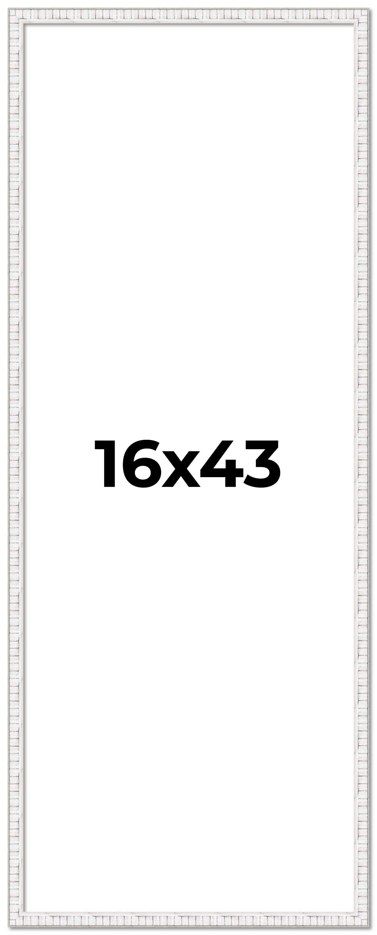 16x43 Frame White Scuffed Rustic Solid Wood Picture Frame | 0.75 Inch ...