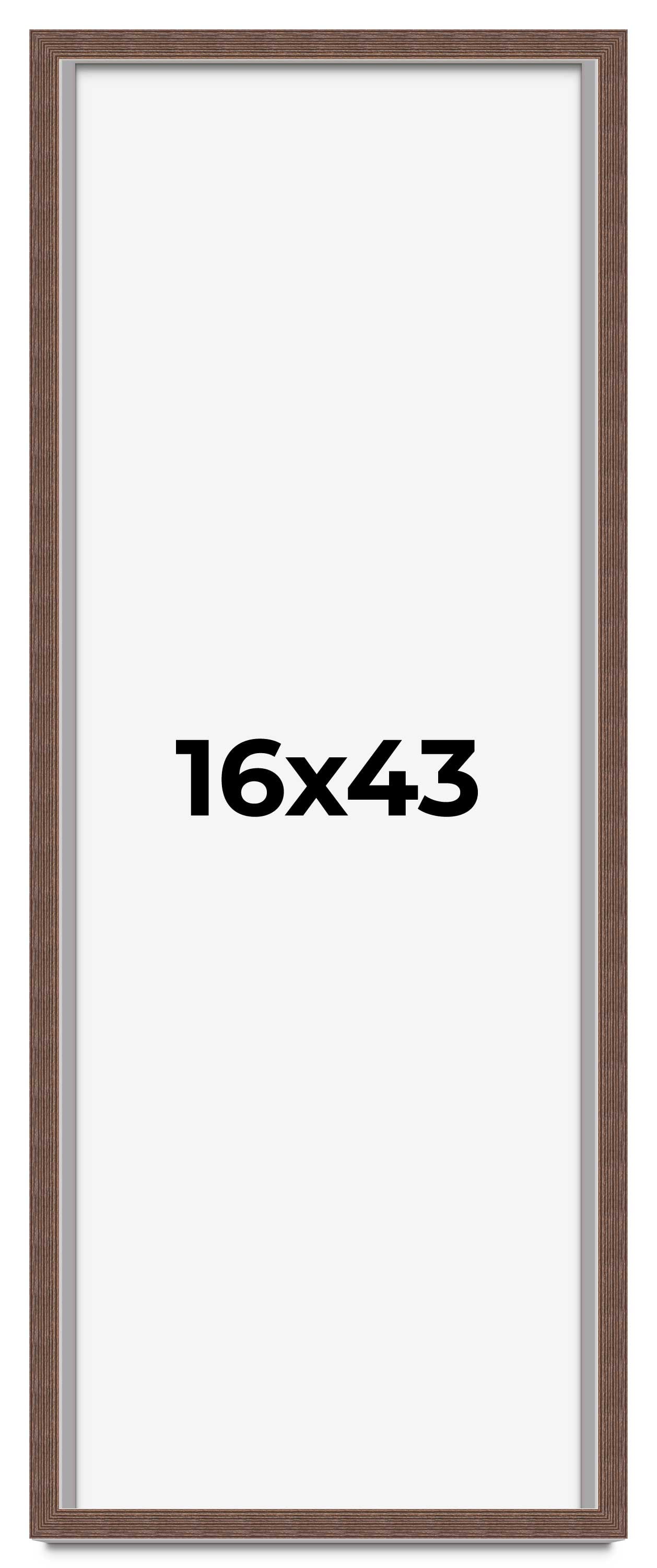 16x43 Shadow Box Frame Brown | 1.125 inches Deep Real Wood Rustic ...