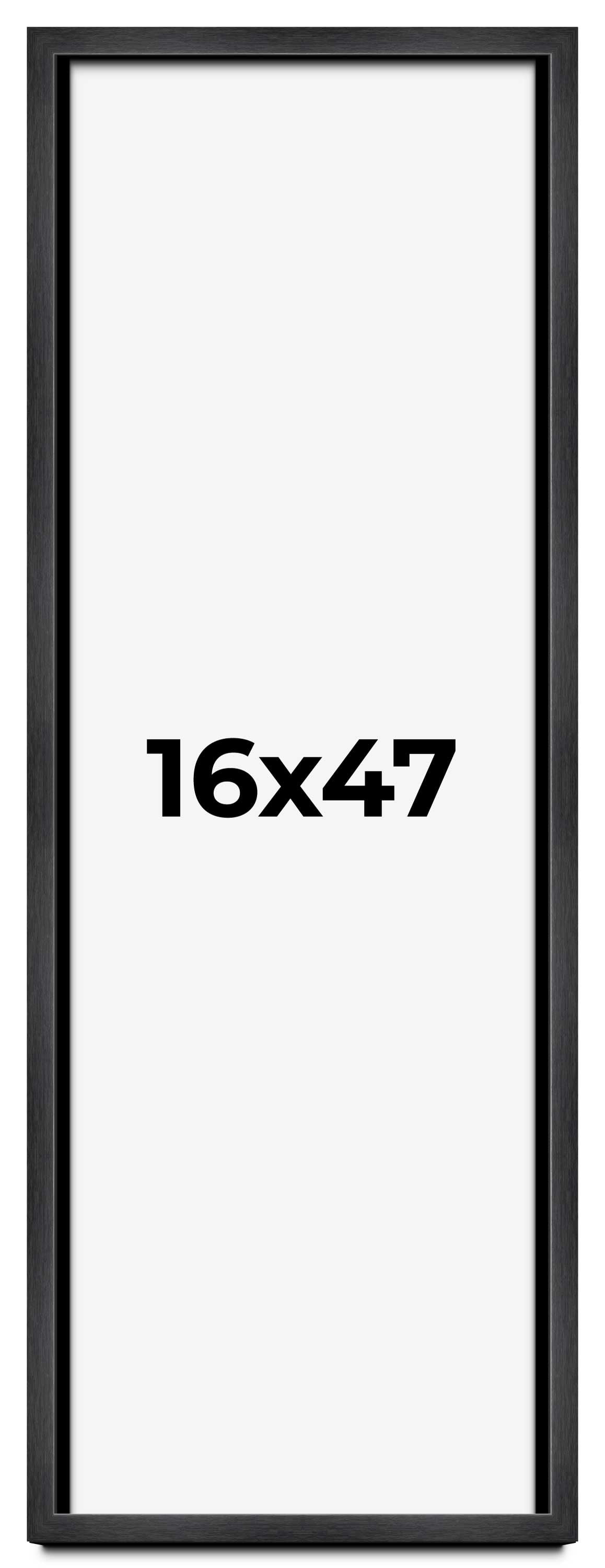 16x47 Frame Black Charcoal Grey Wood Textured Picture Frame | 0.75 Inch ...