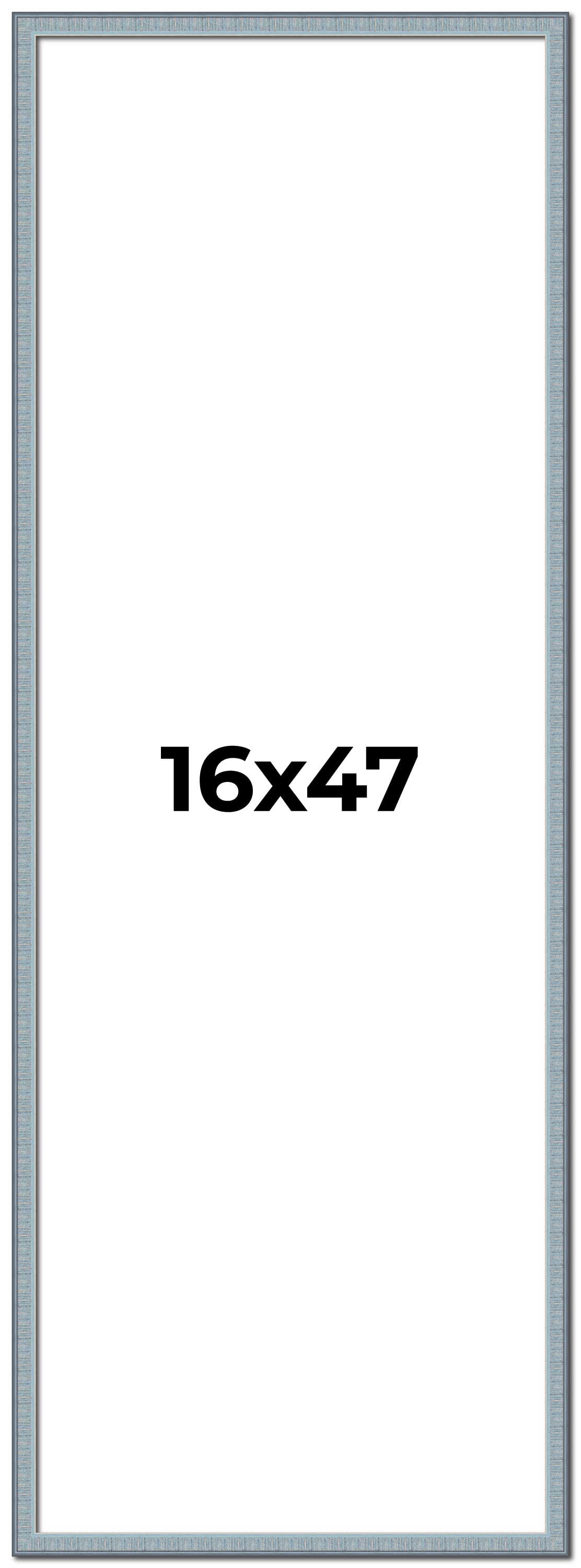 16x47 Frame Blue Scuffed Farm Board Solid Wood Picture Frame Width 0.75 ...