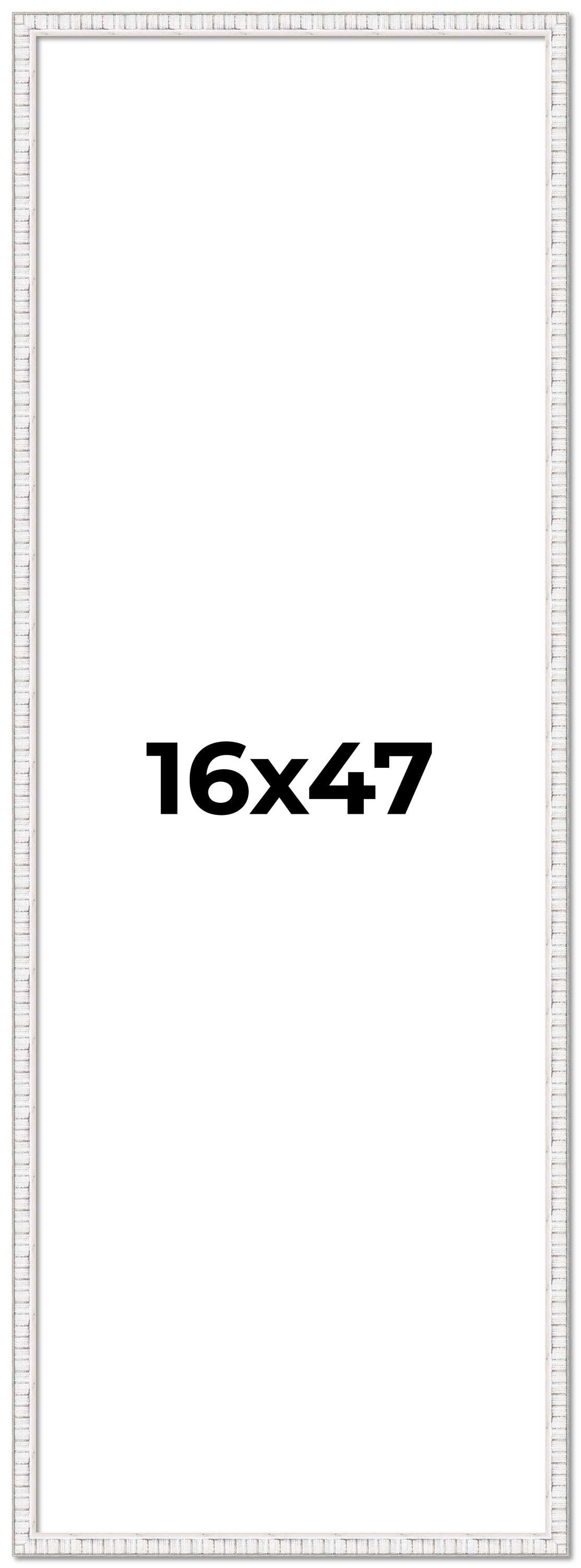 16x47 Frame White Scuffed Rustic Solid Wood Picture Frame | 0.75 Inch ...