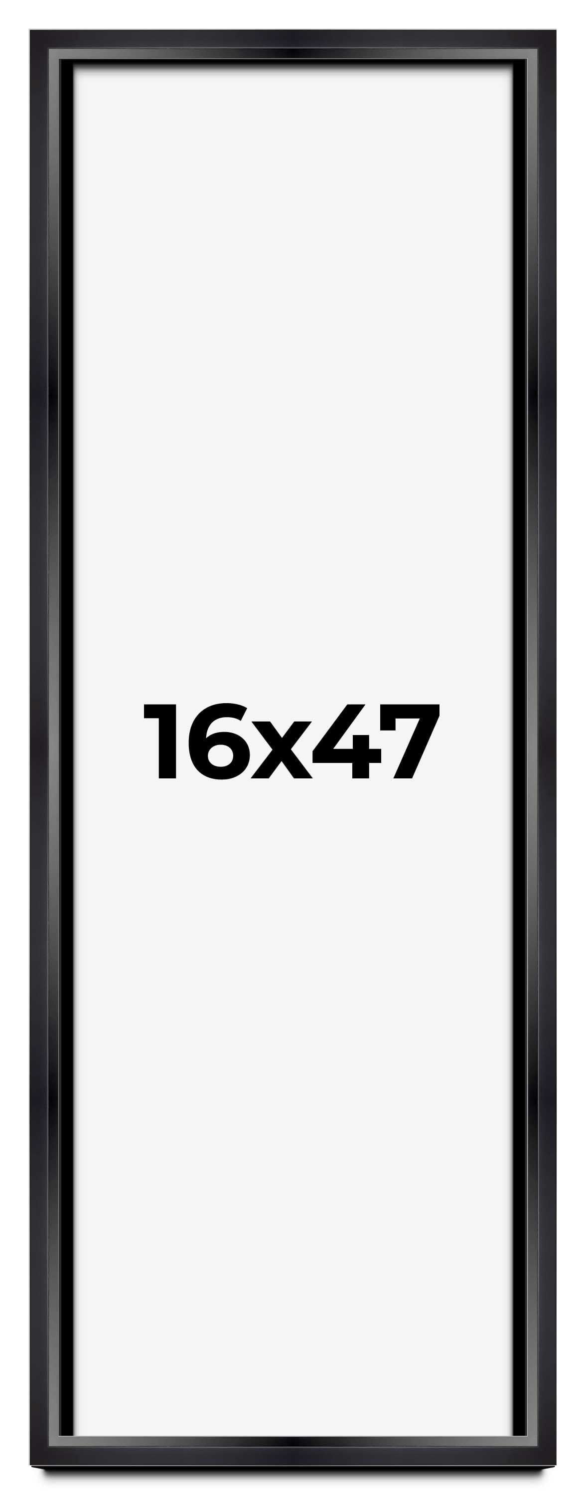 16x47 Shadow Box Frame Black | 1.25 inches Deep Real Wood Contemporary ...