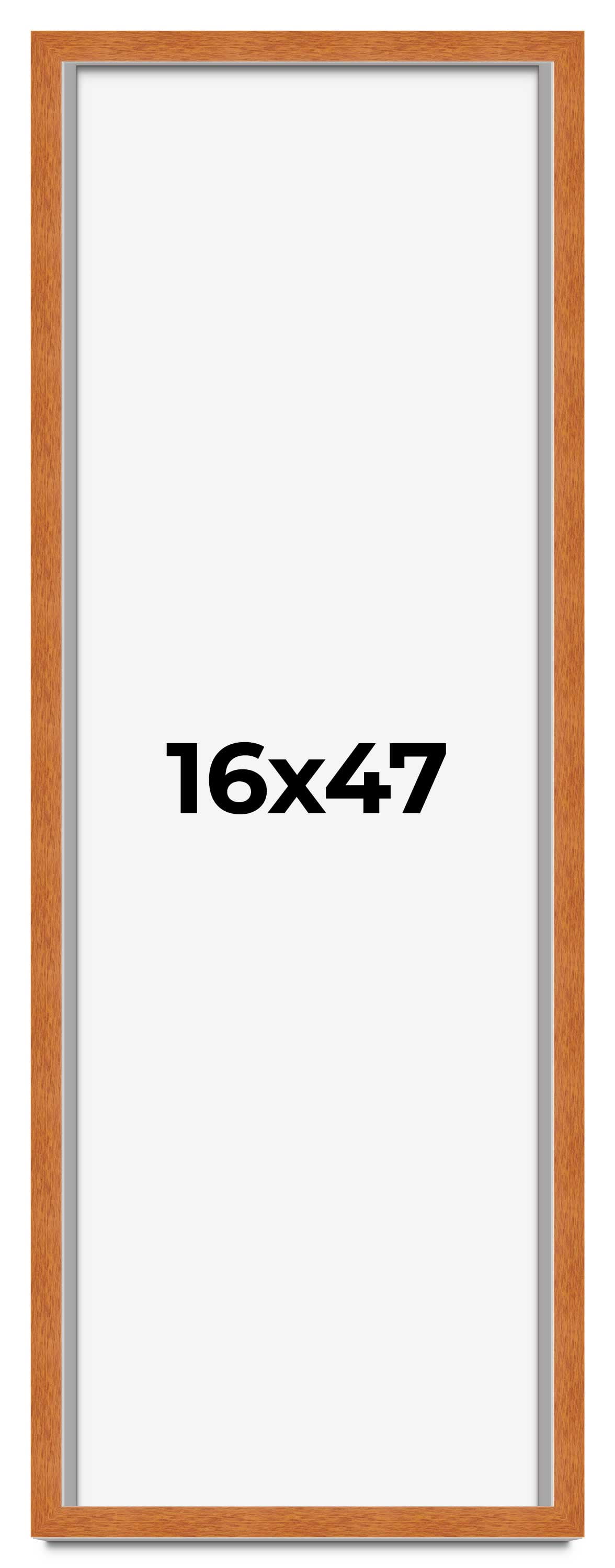 16x47 Shadow Box Frame Brown | 0.875 Inches Deep Real Wood Contemporary ...