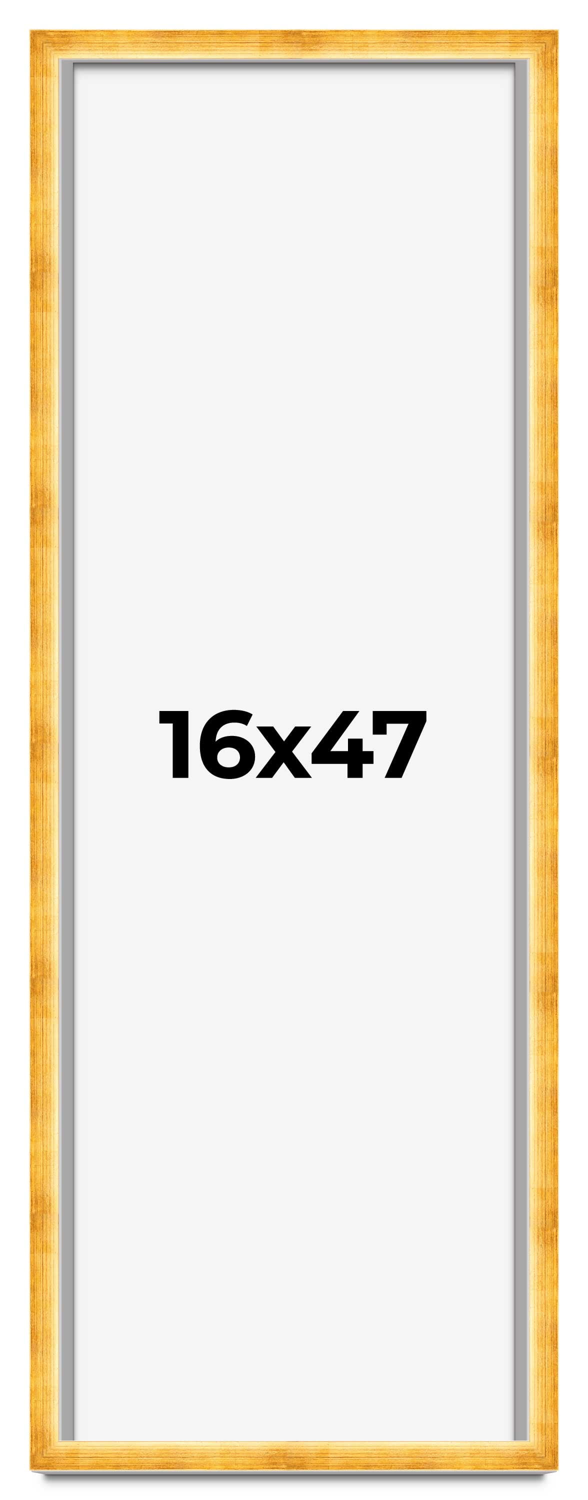 16x47 Shadow Box Frame Gold | 1.625 Inches Deep Real Wood Traditional ...