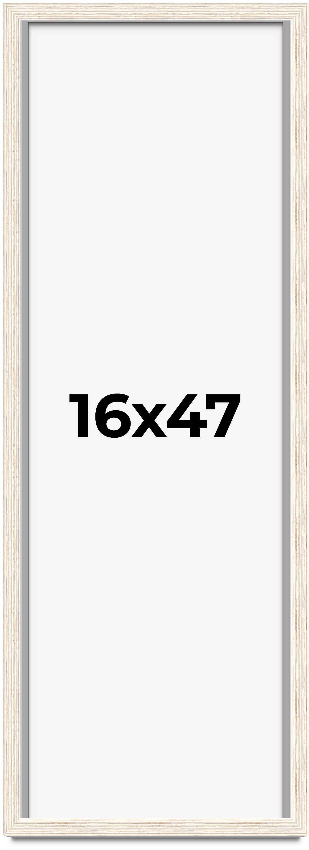 16x47 Shadow Box Frame White | 1.125 Inches Deep Real Wood Rustic ...