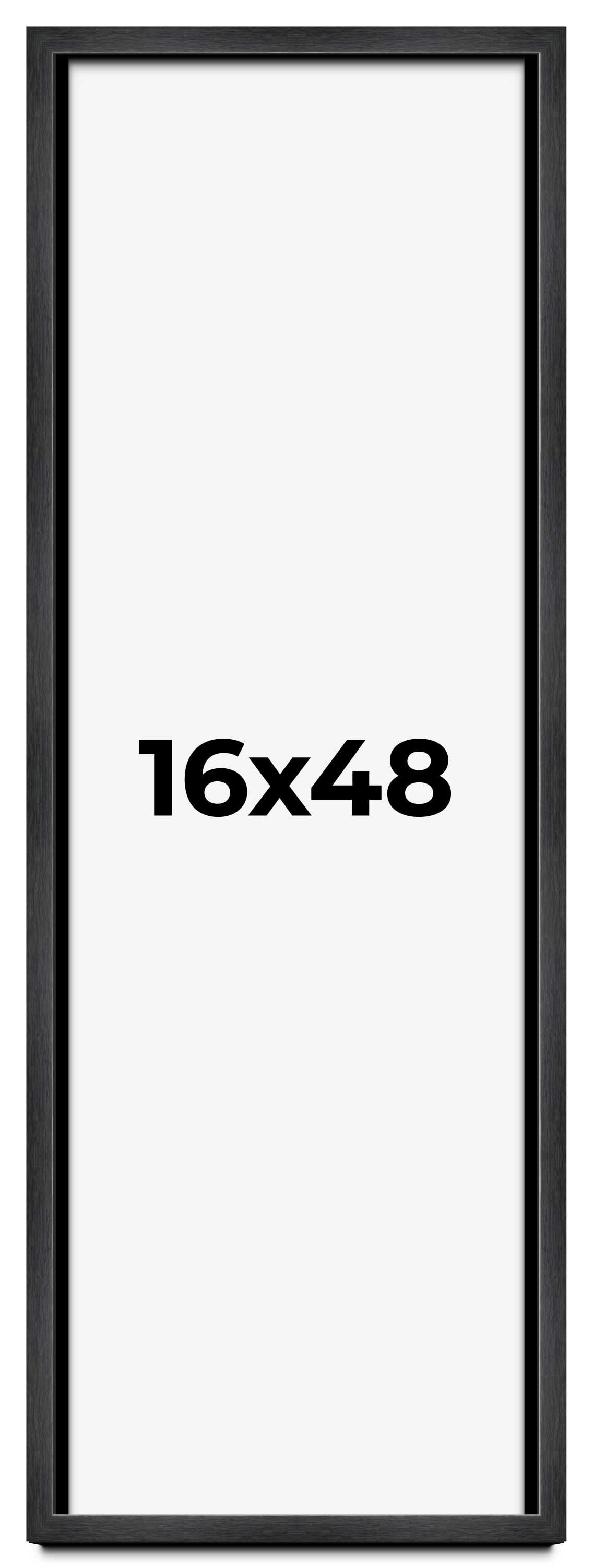 16x48 Frame Black Charcoal Grey Wood Textured Picture Frame | 0.75 Inch ...