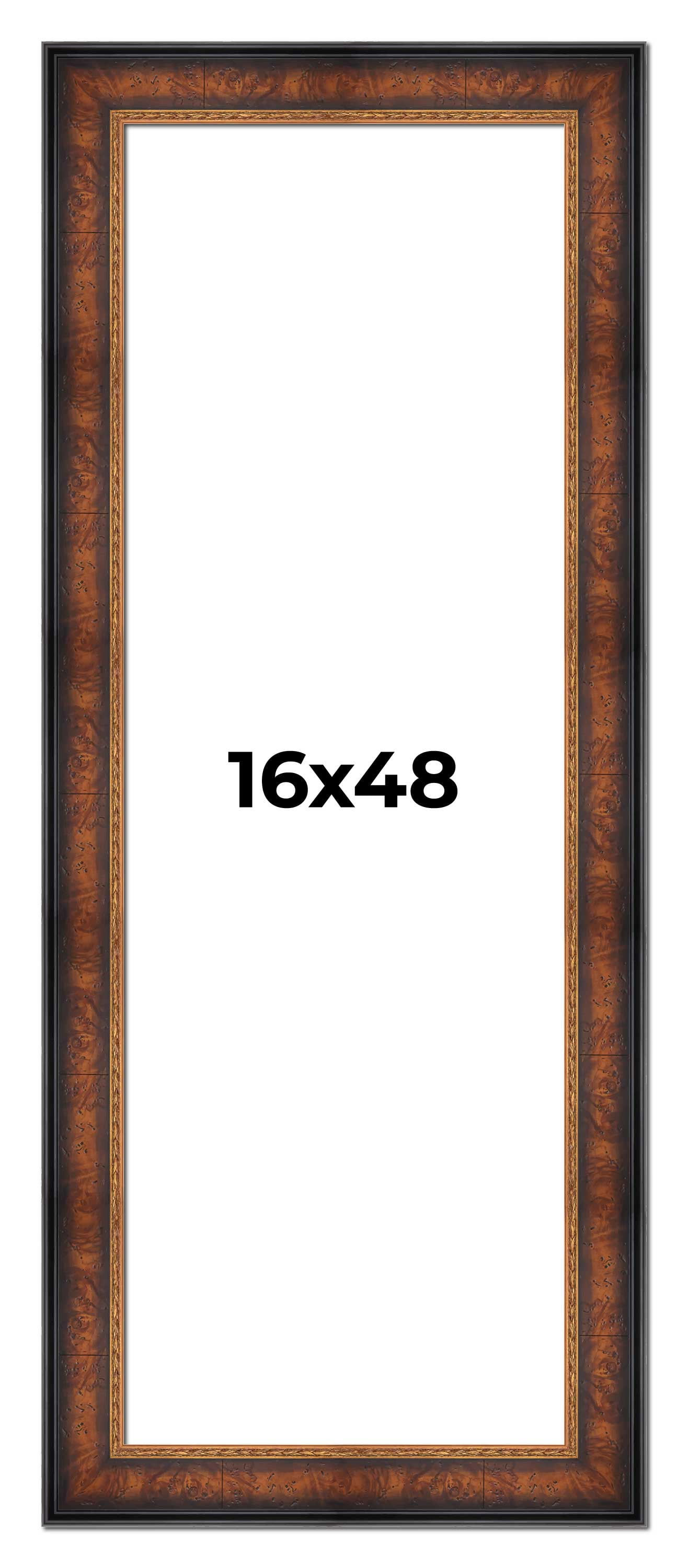 16x48 Frame Brown Walnut Gold Ornate Trim Solid Wood Plein Air Picture ...
