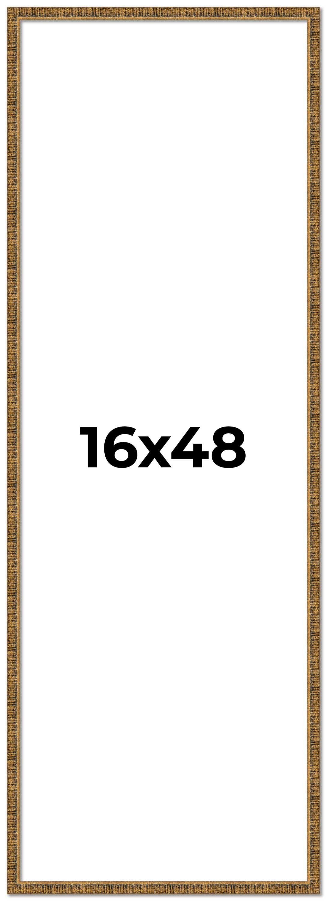 16x48 Frame Gold Kingsley Distressed Solid Wood Picture Frame Width 0. ...