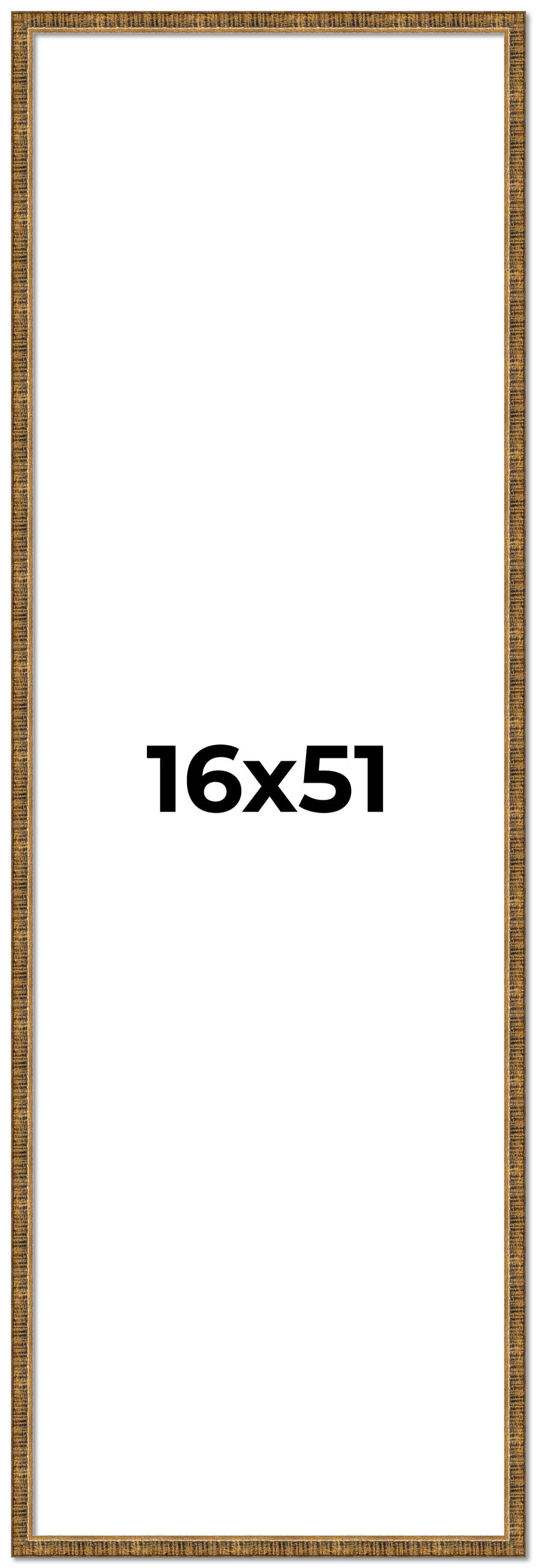16x51 Frame Gold Kingsley Distressed Solid Wood Picture Frame Width 0. ...