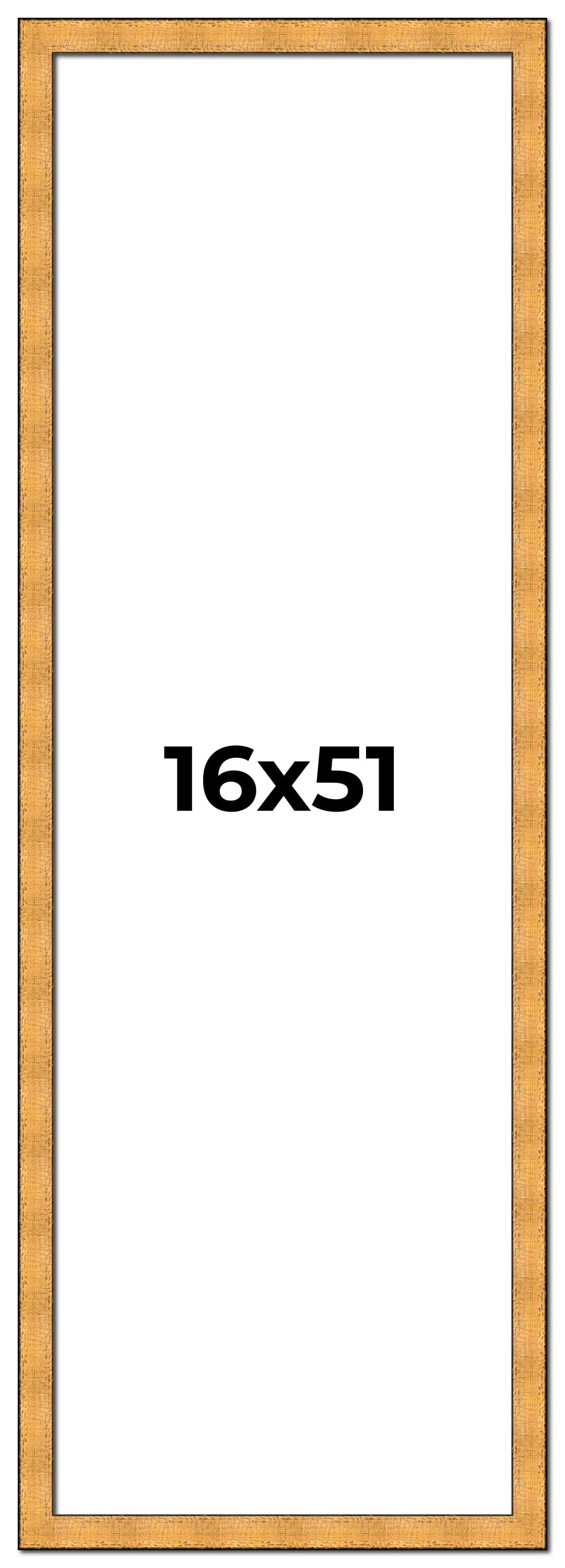 16x51 Frame Gold Rustic Solid Wood Picture Frame | 1.25 Inch Wide ...