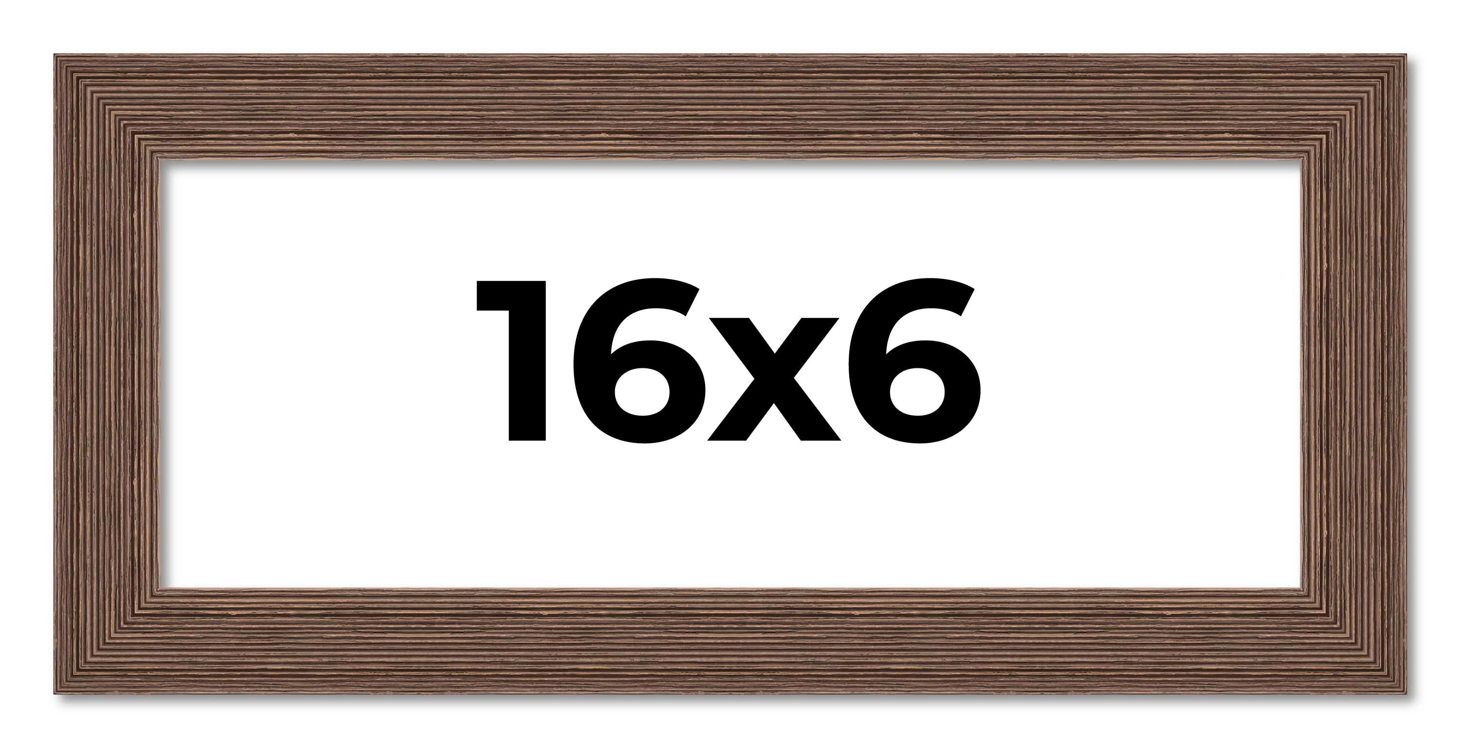 16x6 Frame Brown Farmhouse Solid Wood Picture Frame Width 1.5 Inches ...