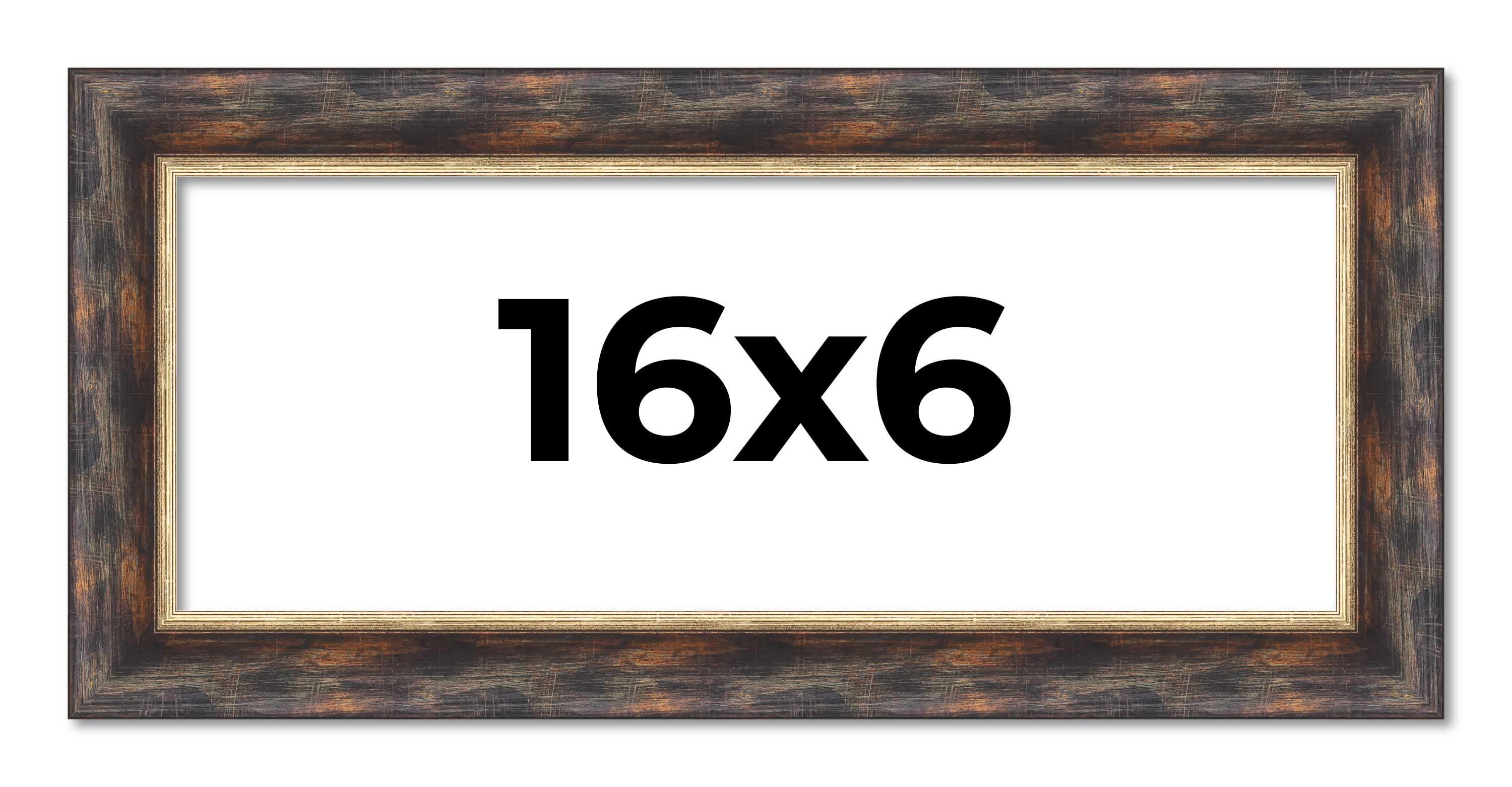 16x6 Frame Gold Real Wood Picture Frame Width 1.5 inches | Interior Frame Depth 0.5 inches ...