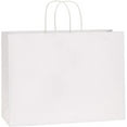 16x6x12 Inches 50 count White Paper Bags with Handles Bulk, Large Bags ...