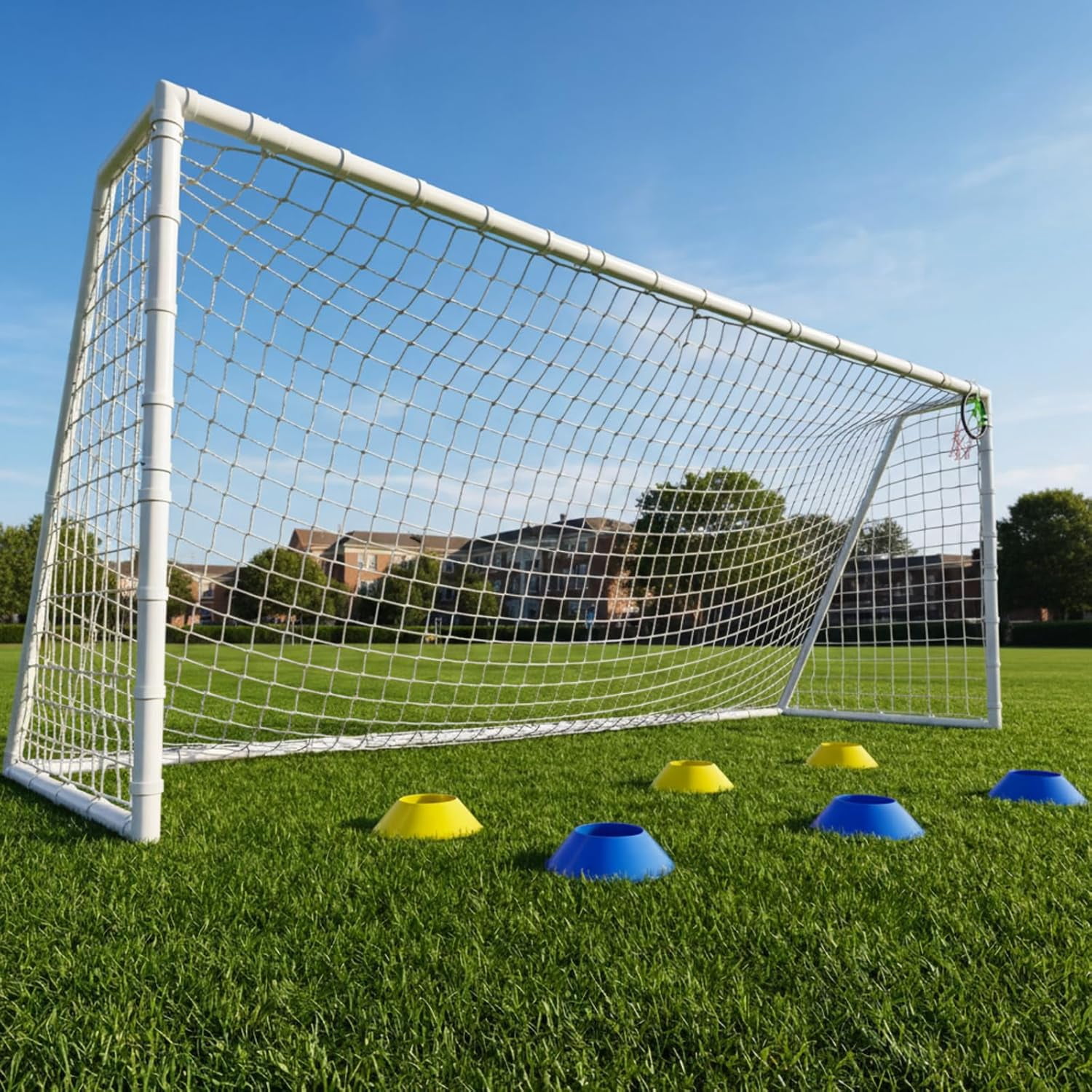 16x7 FT Soccer Goal for Backyard, Metal Soccer Goals with PE Soccer Net ...