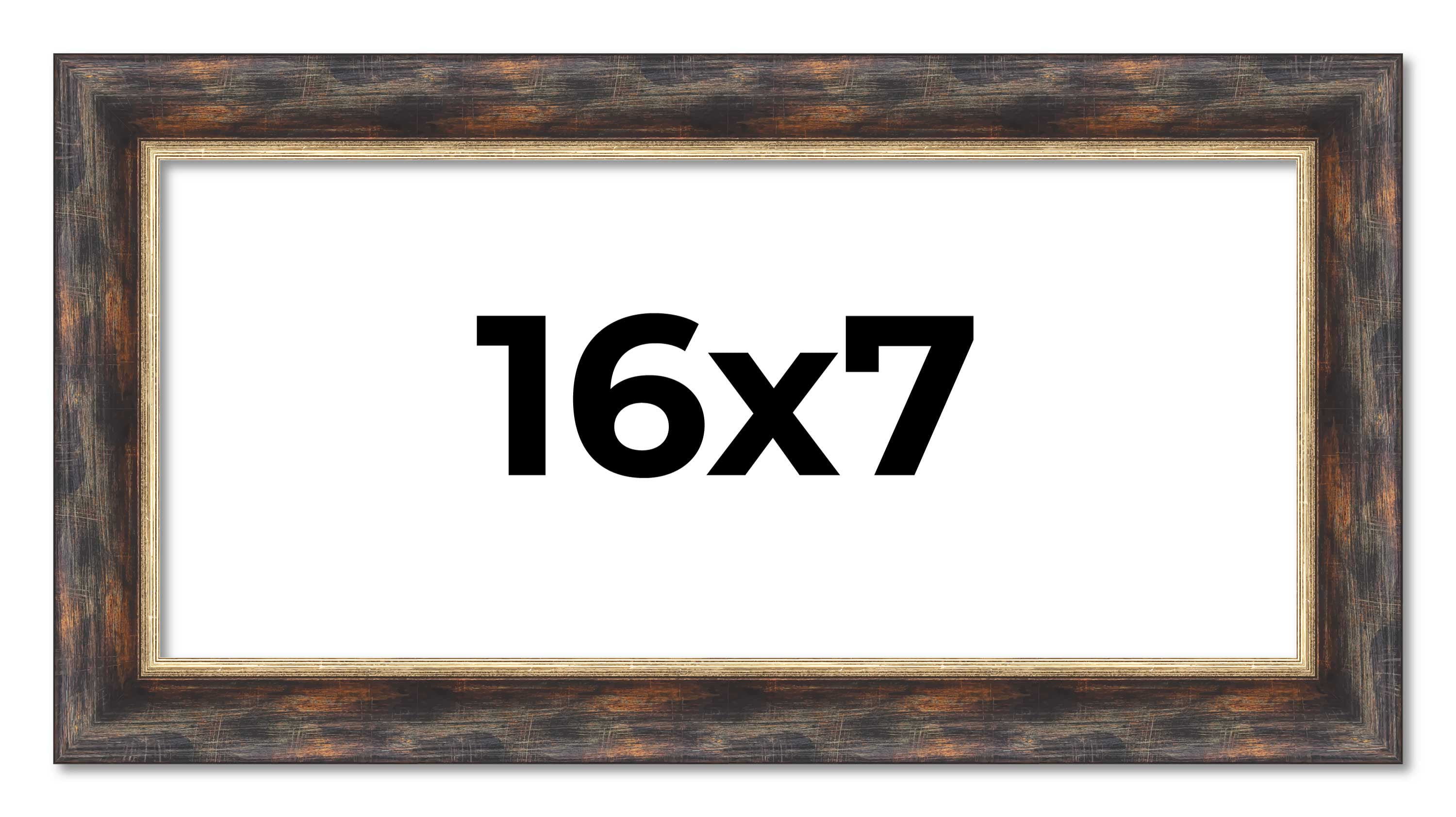 16x7 Frame Gold Real Wood Picture Frame Width 1.5 inches | Interior ...