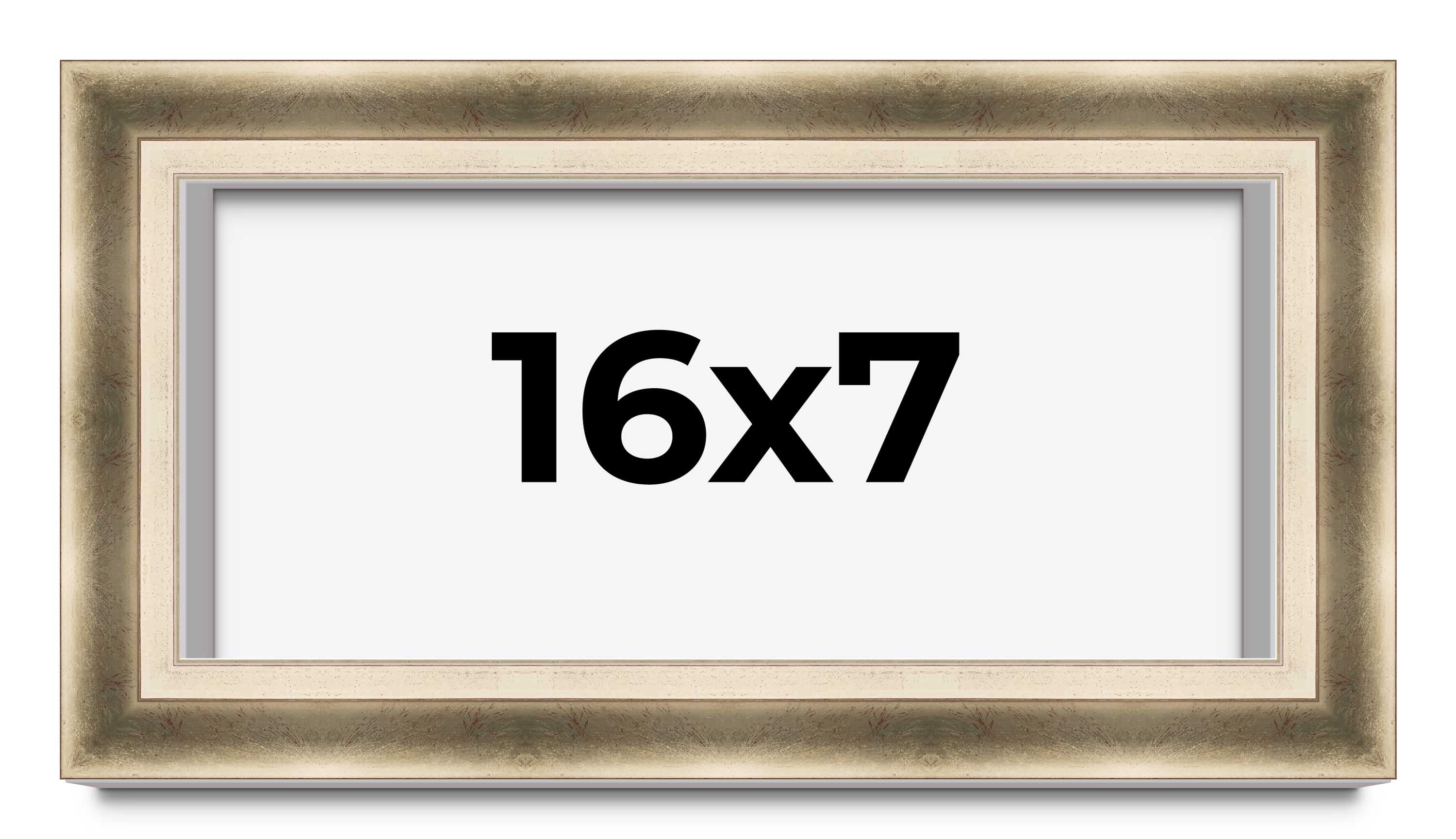 16x7 Shadow Box Frame Silver | 1.75 inches Deep Real Wood Traditional ...