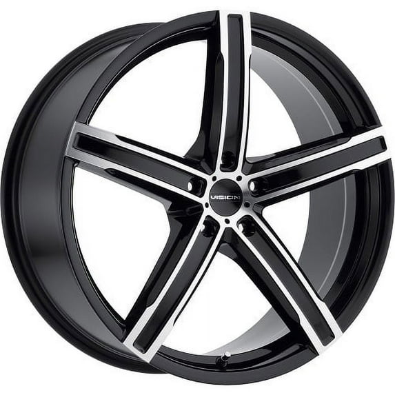 16x7 Vision 469 Boost Black Machined Wheel 5x100 (38mm) - Walmart.com