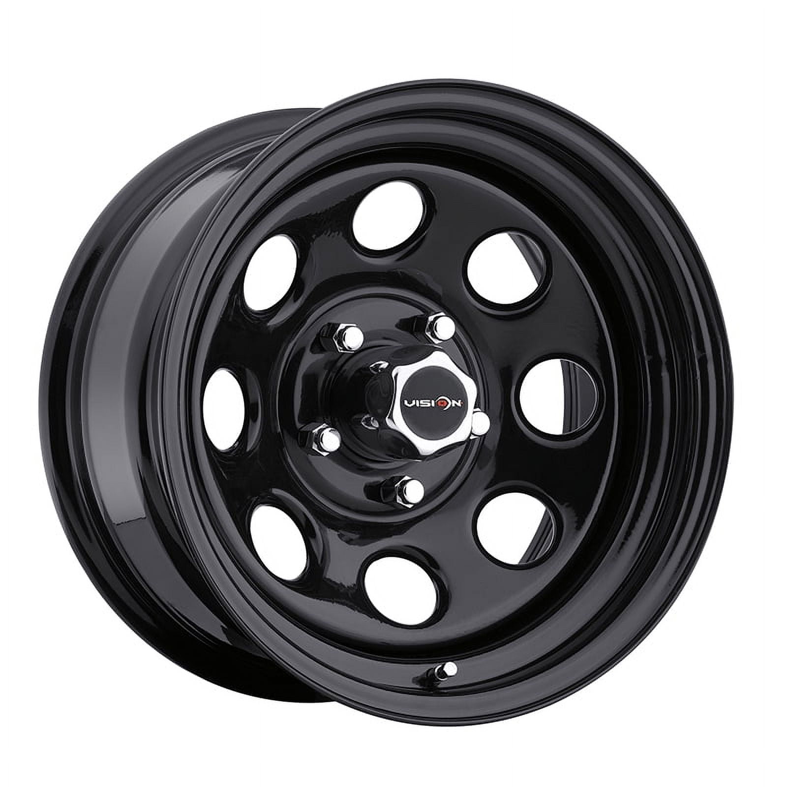 16x7 Vision HD 85H Soft 8 Gloss Black Wheel 5x5 (0mm) CAPS SEPARATE ...