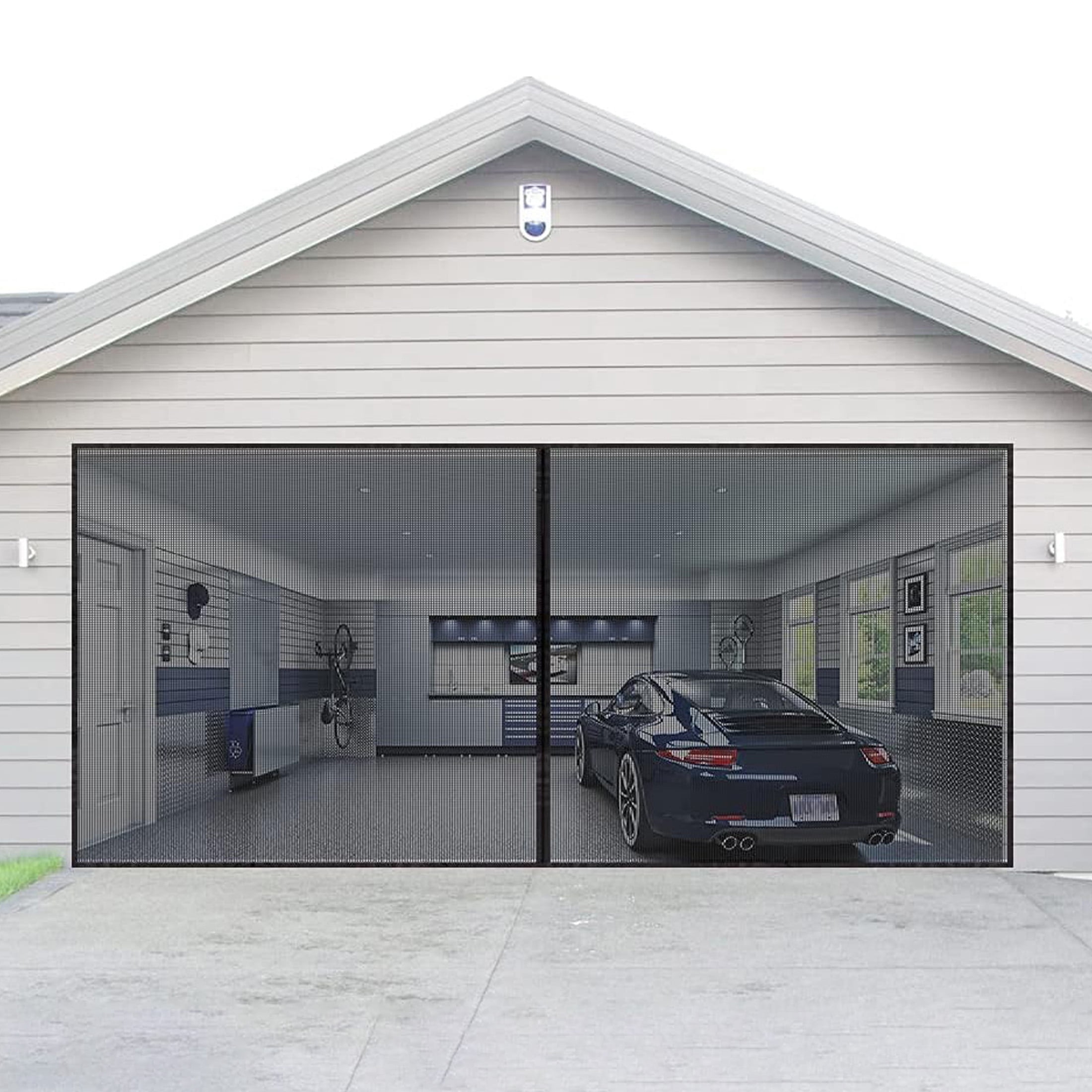 16x7FT Garage Door Screen for Magnetic Screen Garage with Retractable ...