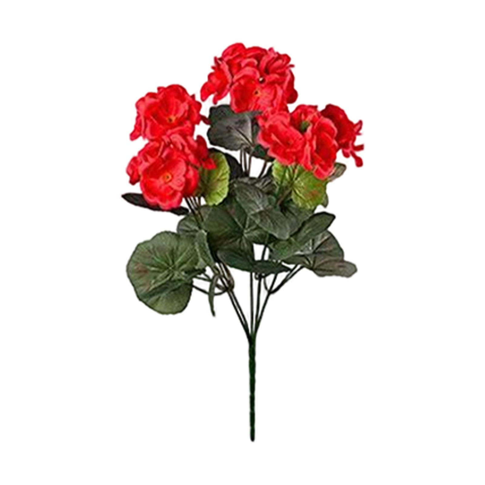 16x7inch Realistic Red Geranium Stem Artificial Begonia Flower for Home ...