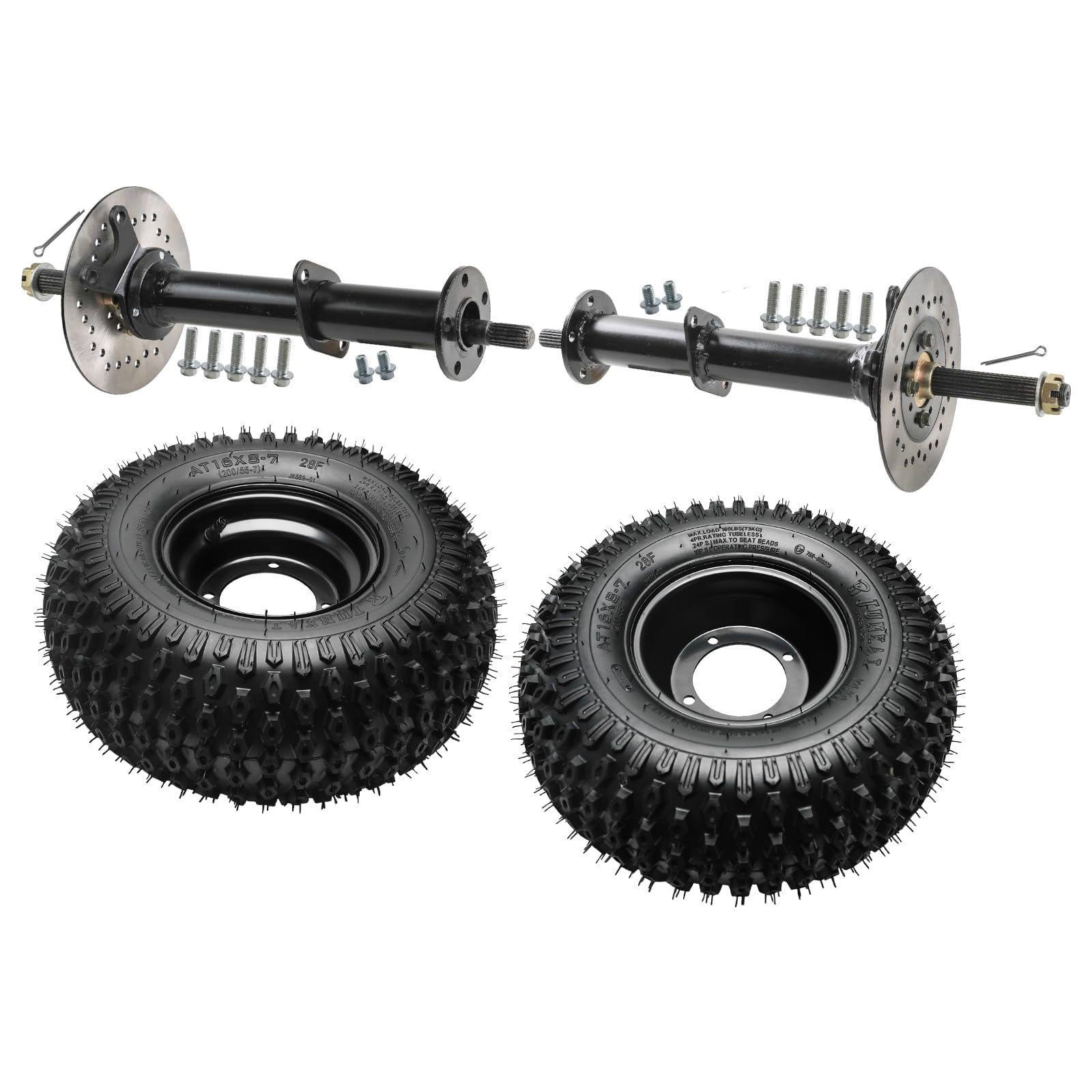 16x8-7 200/55-7 ATV UTV Wheel Tires and Rims 4 Bolt & 40" Differential ...