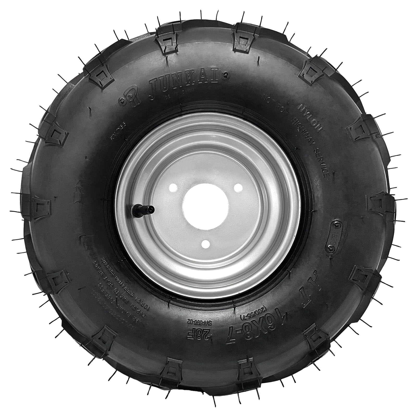 16x8-7 ATV Wheels, 3 Lug 16x8x7 Tubeless Tires, for Kazuma Quad ATV Go ...