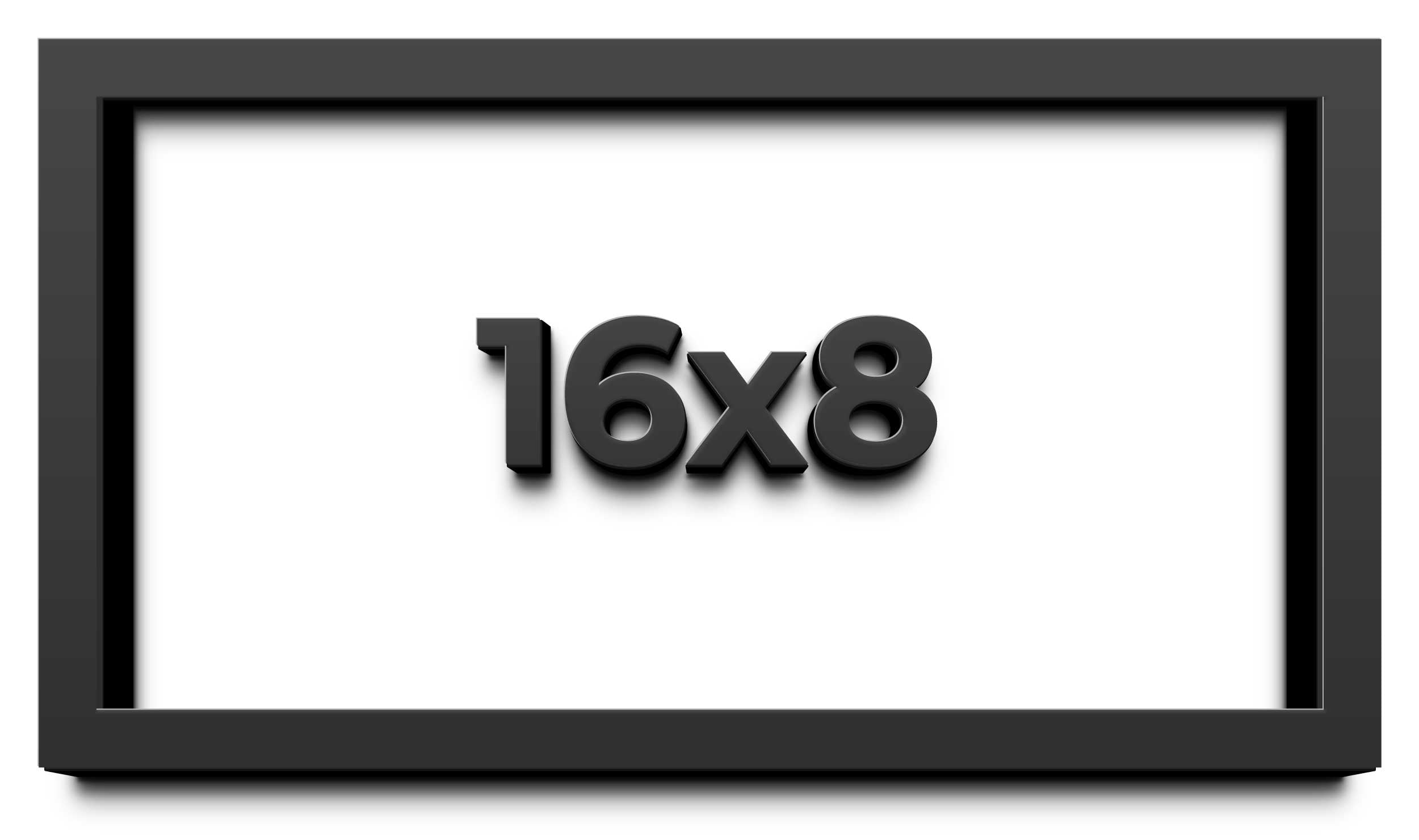 16x8 Shadow Box Frame Black | 2 Inches Deep Real Wood Contemporary ...