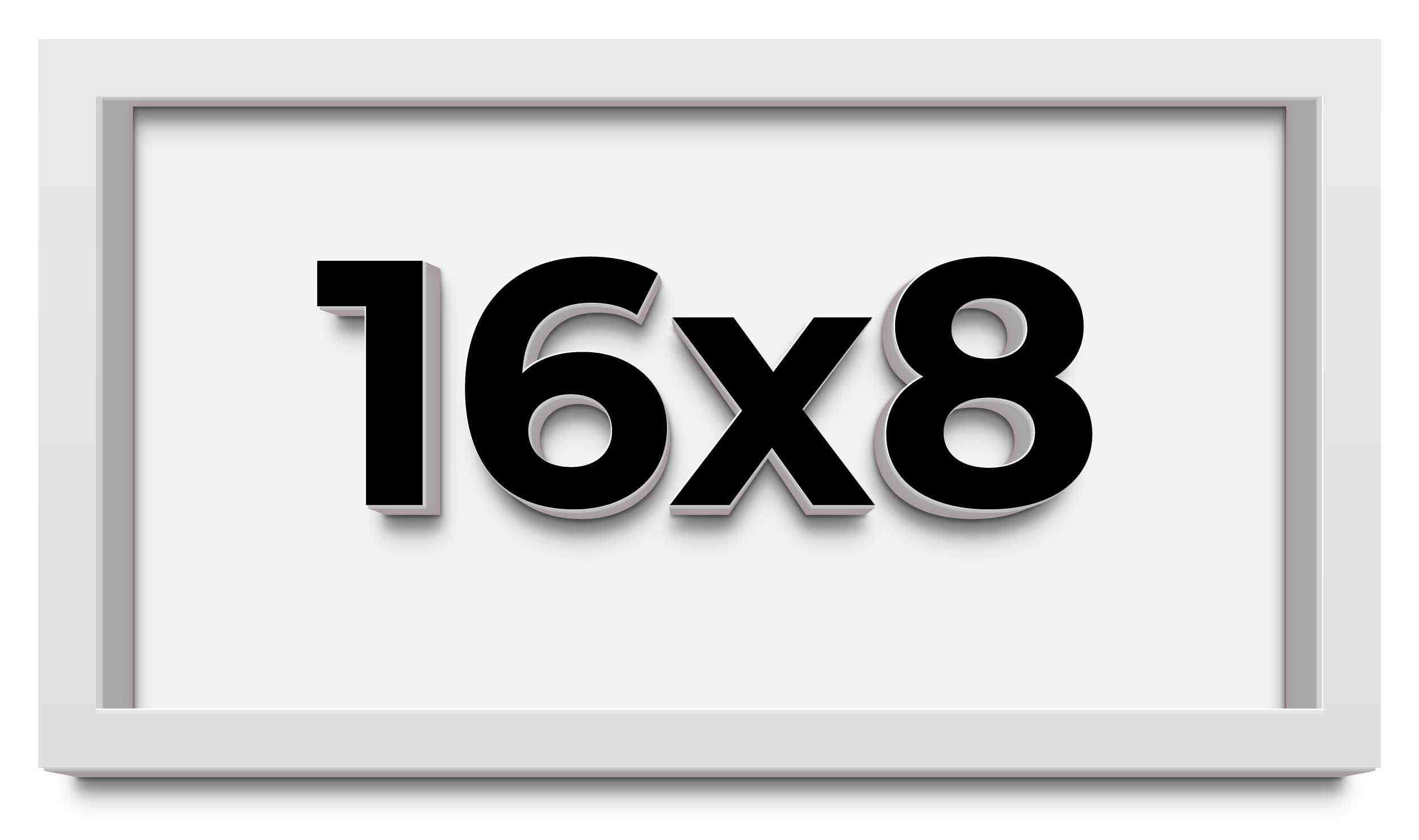 16x8 Shadow Box Frame White | 1 Inches Deep Real Wood Contemporary ...