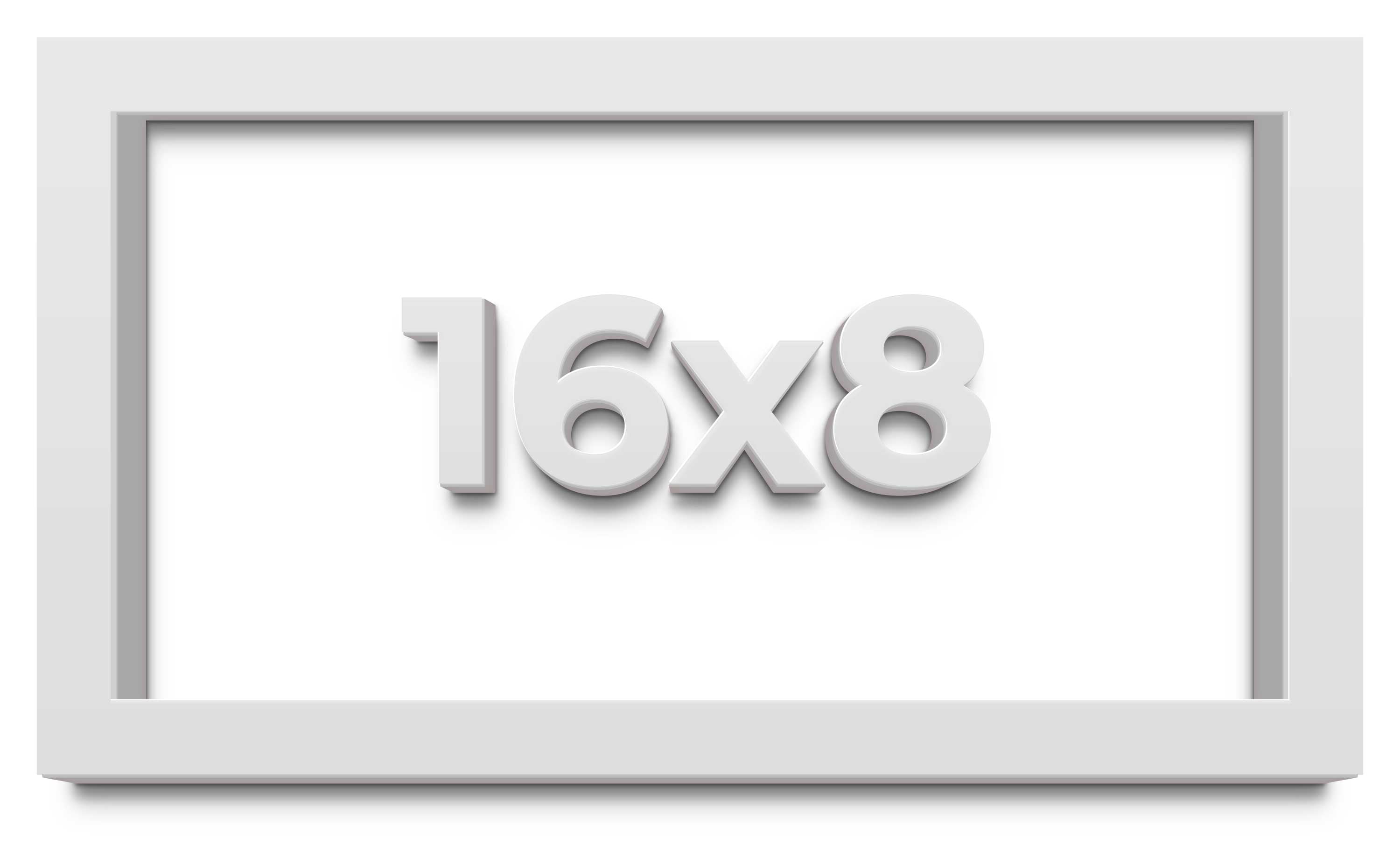 16x8 Shadow Box High Gloss White Display Frame | 1.625 Inches Deep | 1 ...