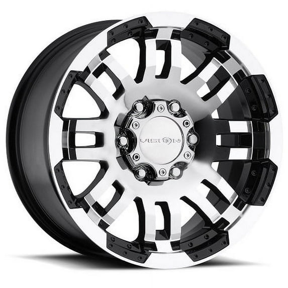 16" Vision 375 Warrior Gloss Black Machined Face Wheel 16x8 6x5.5 Truck ...