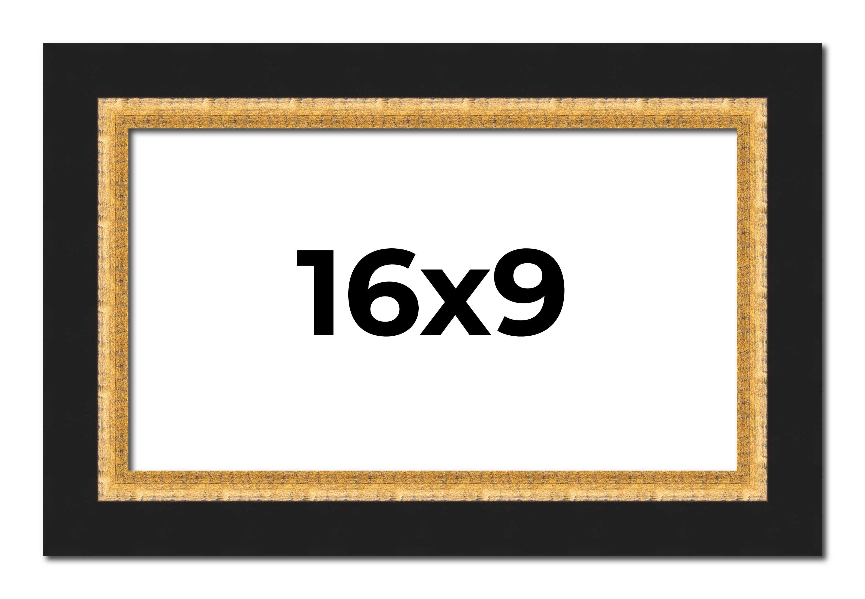 16x9 Frame Gold Real Wood Picture Frame Width 2.25 Inches | Interior ...