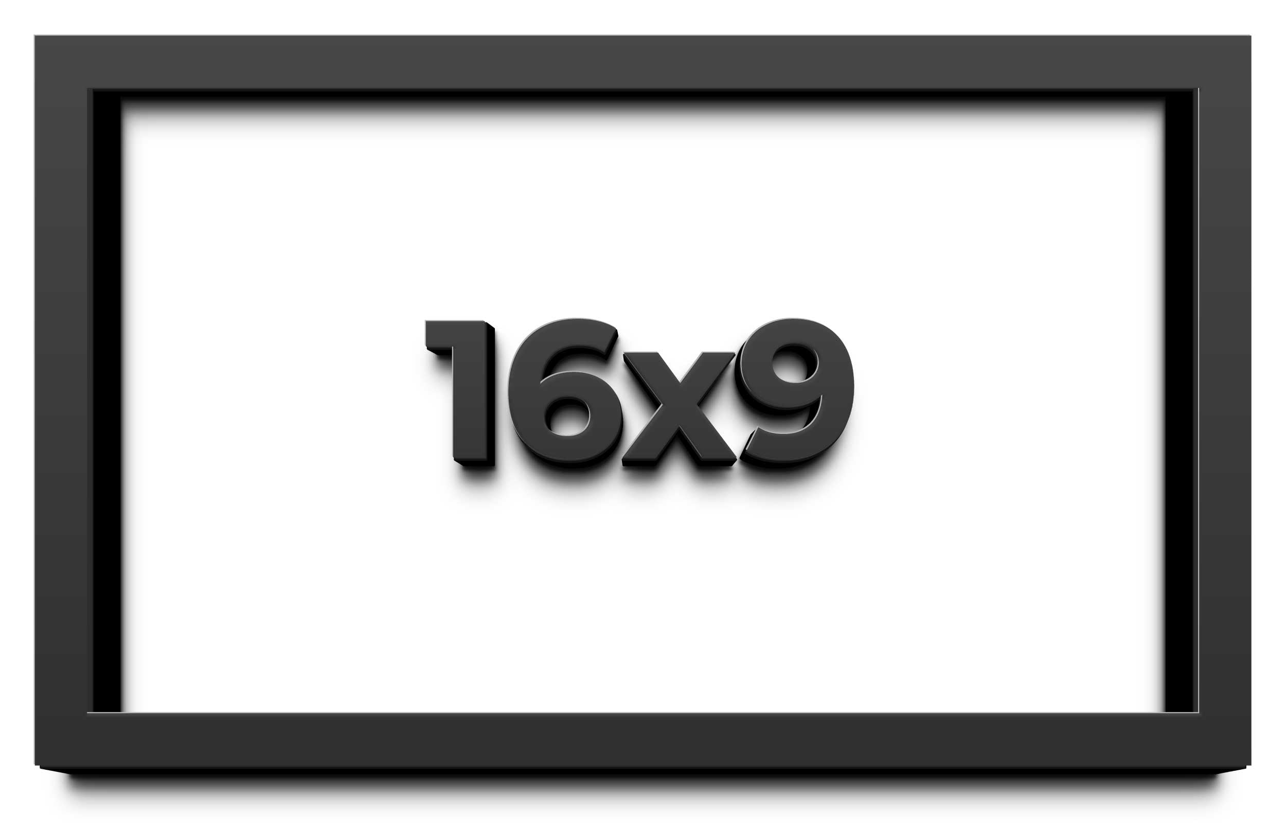 16x9 Shadow Box Frame Black | 1 inches Deep Real Wood Contemporary ...