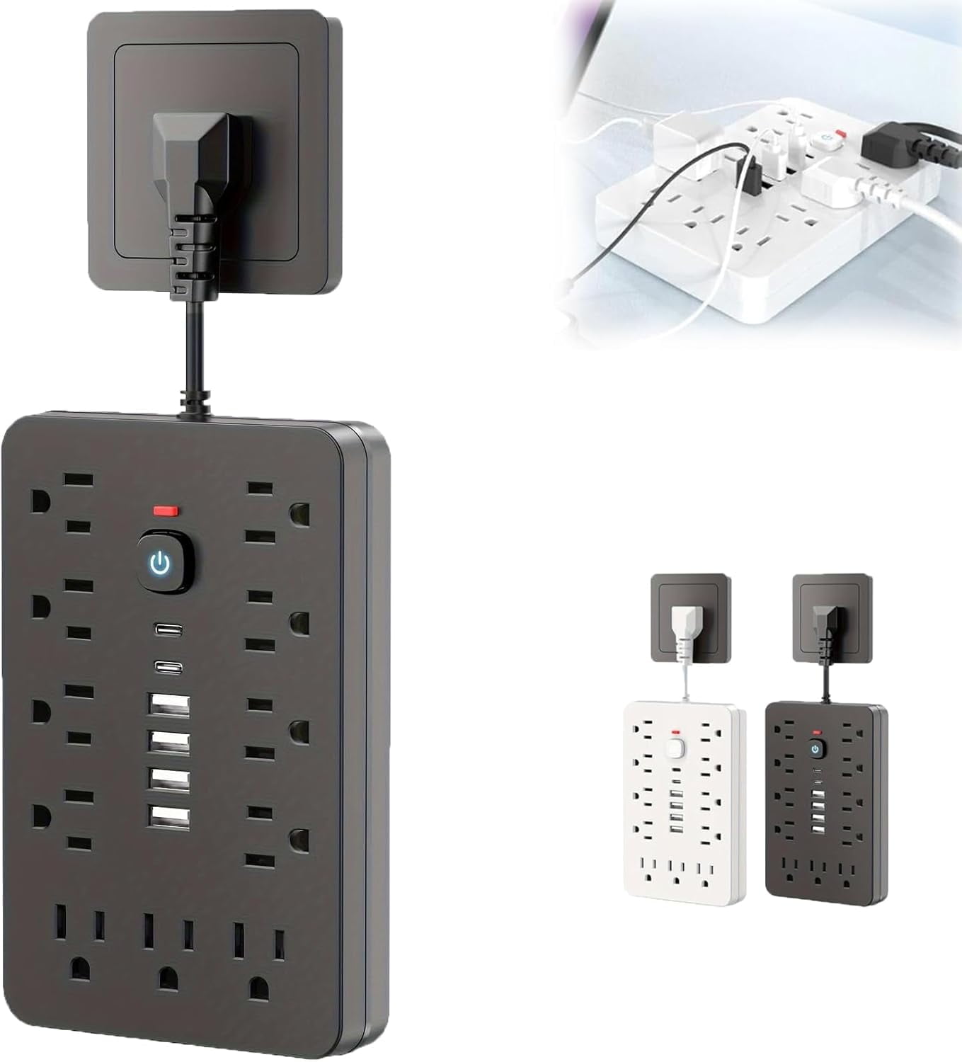 17 in 1 Surge Protector Power Strip, Power Strip with USB Ports, Power ...