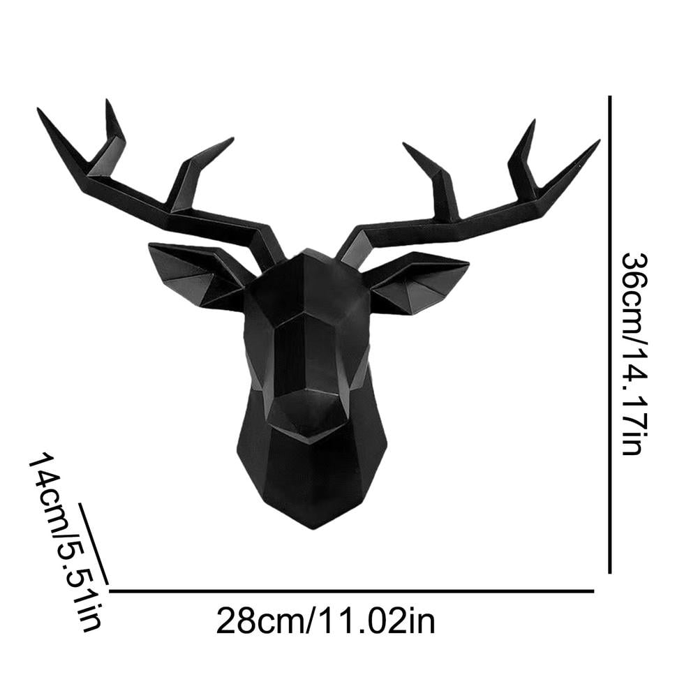 17*14 Inch,Deer Head Resin Statue,Wall Decor,Deer Model Figurine ...
